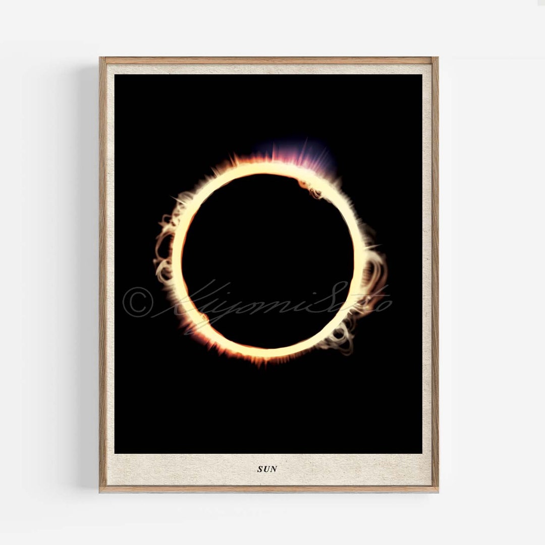 Sun Art Solar Eclipse Print, Astronomy Art Poster - Etsy