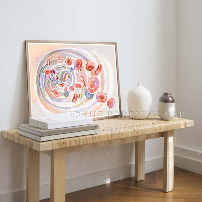 The Journey of Blood Cell Science Art Print Biology Wall - Etsy
