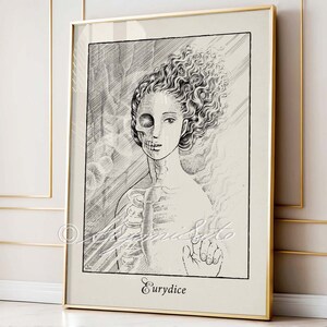 Eurydice Greek Myth Art, Orphic Art Poster, Greek Mythology Cross ...