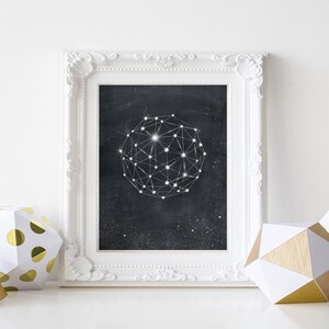 Starry Map Art, Galaxy Illustration Wall Decor - Etsy