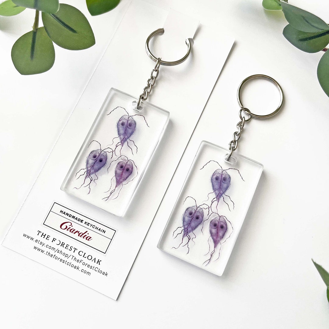 Giardia Keychain, Parasite Keyring Microbiology Unique Gift - Etsy