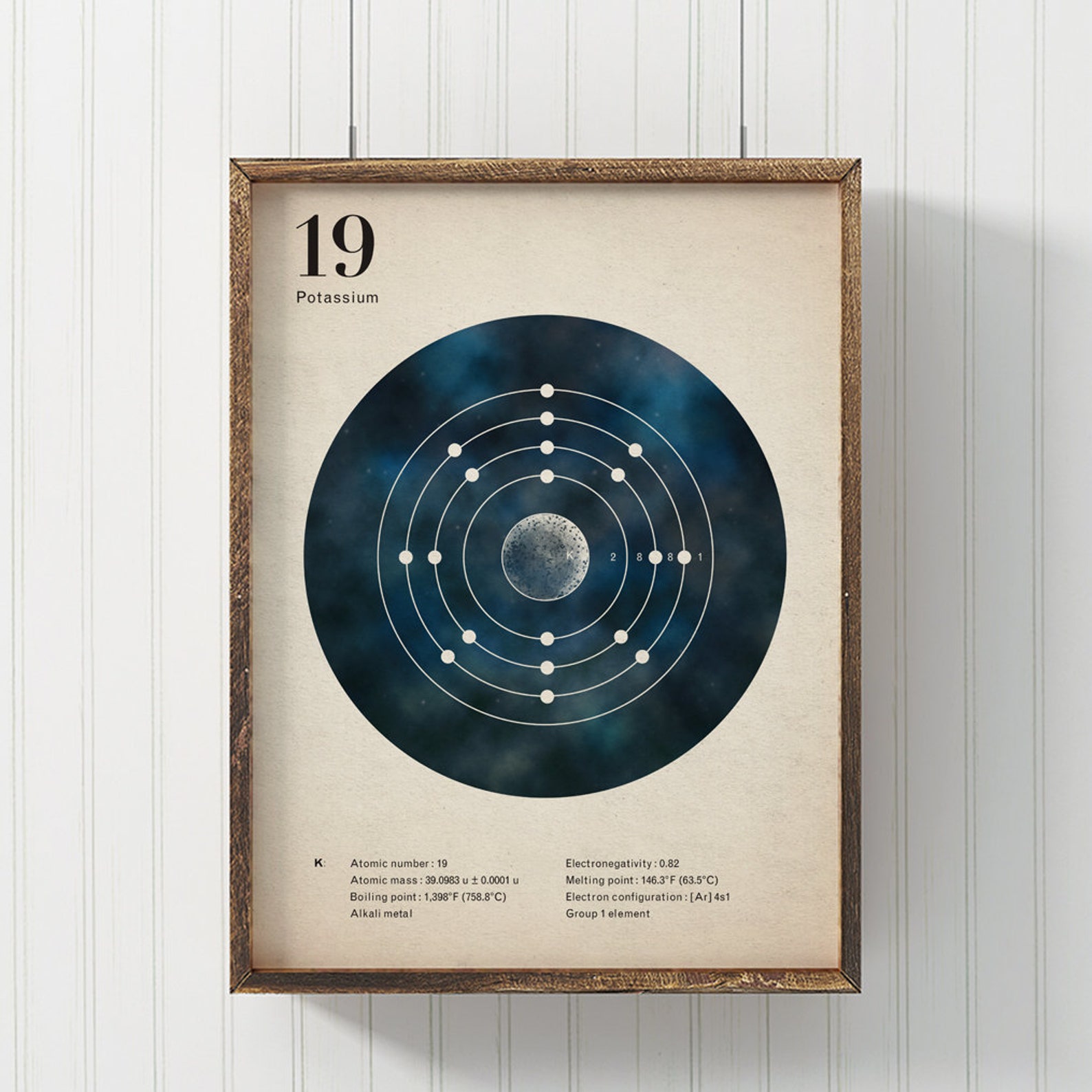 Potassium Electron Shells Poster art print wall decor 8.5 x | Etsy