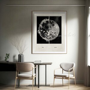 Sun and Moon Poster, Vintage Style Astronomy Science Art Print Full ...