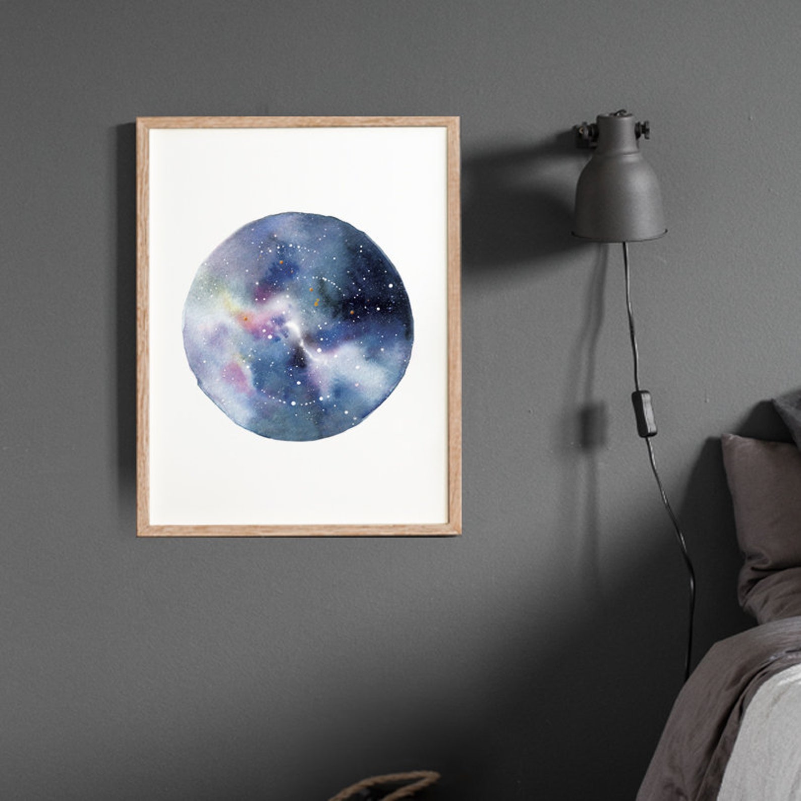 Hoag's Object Galaxy watercolor art print wall decor 5 x | Etsy