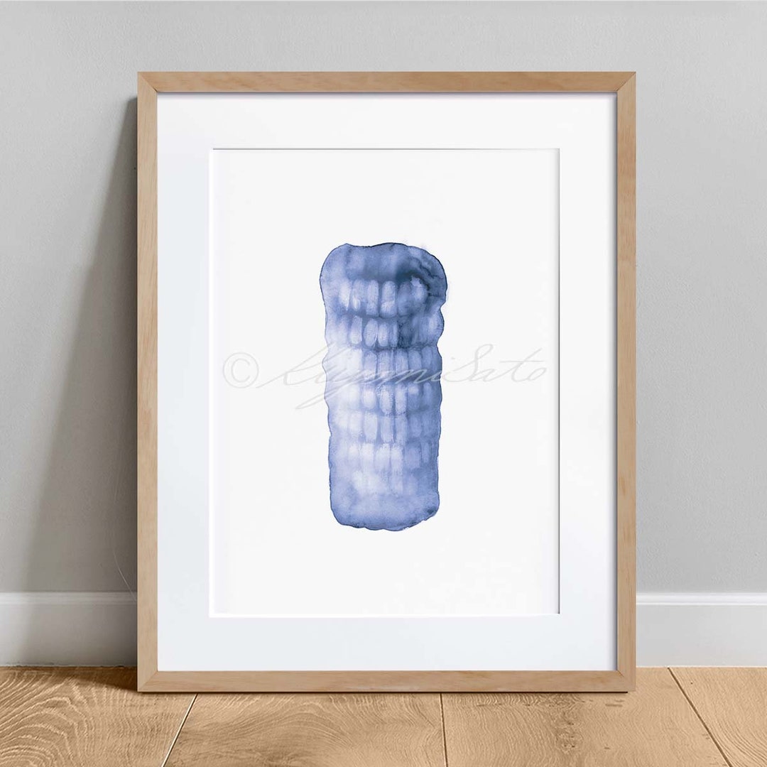 Helical Shape Virus Art Blue Print, Tobacco Mosaic Virus Virology Art ...