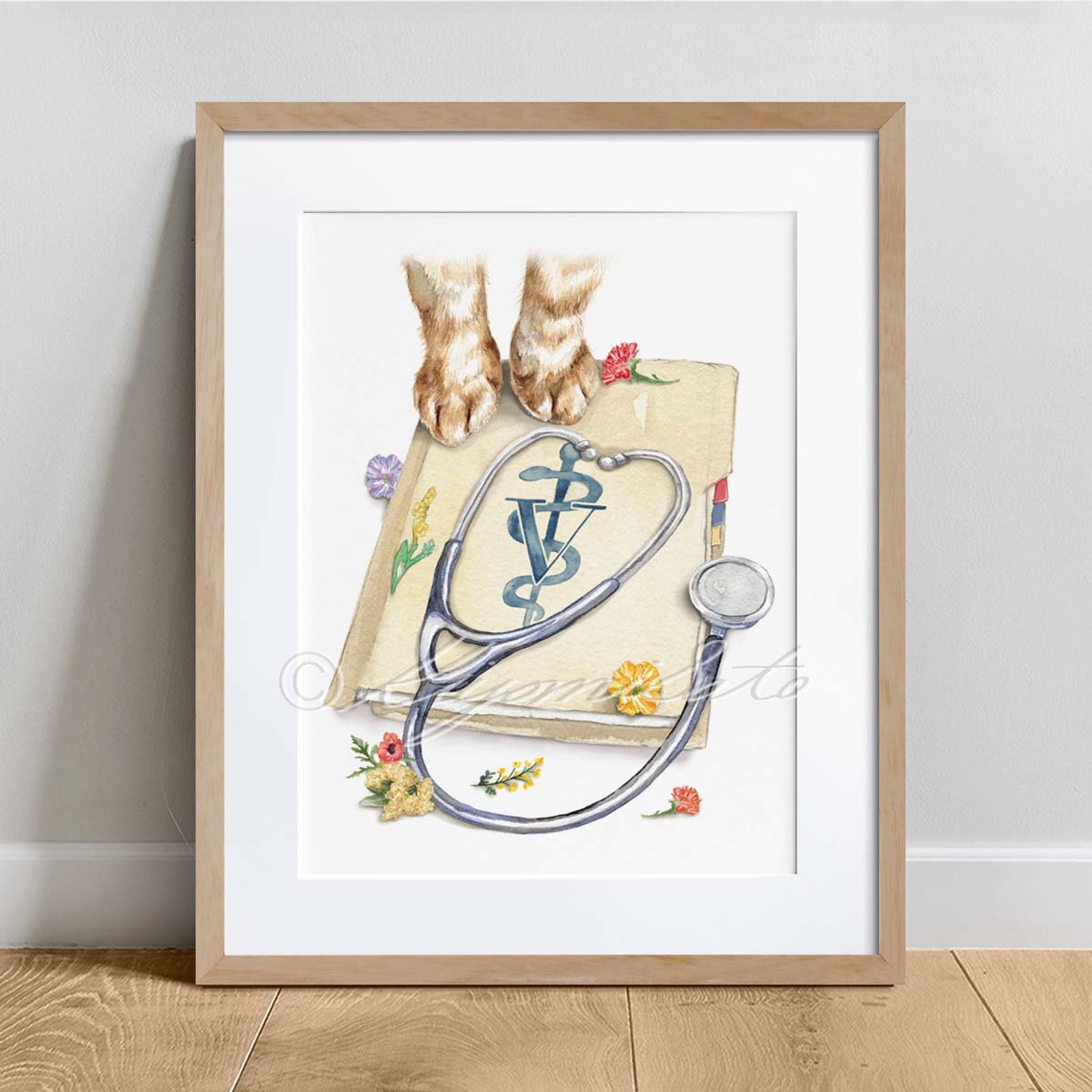 Veterinary Art Print Decor, Veterinarian Stethoscope Vet Tech Art ...