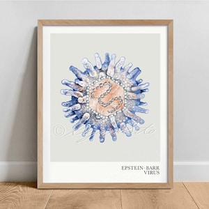 Epstein-barr Virus Art Print, Science Wall Decor, Molecular Biology ...