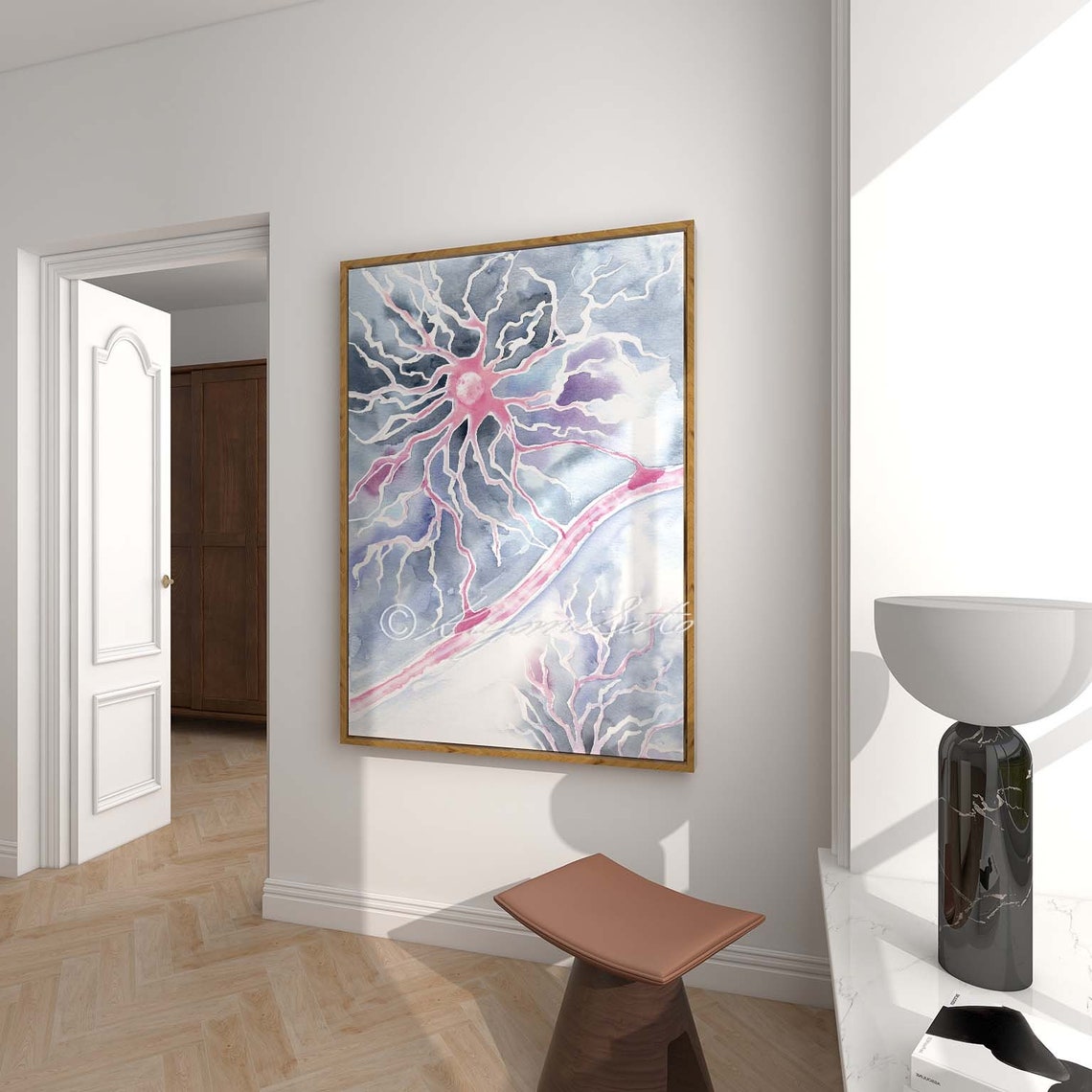 Astrocyte, Glial Cell Art Biology Poster, Science Art Print, Nervous ...