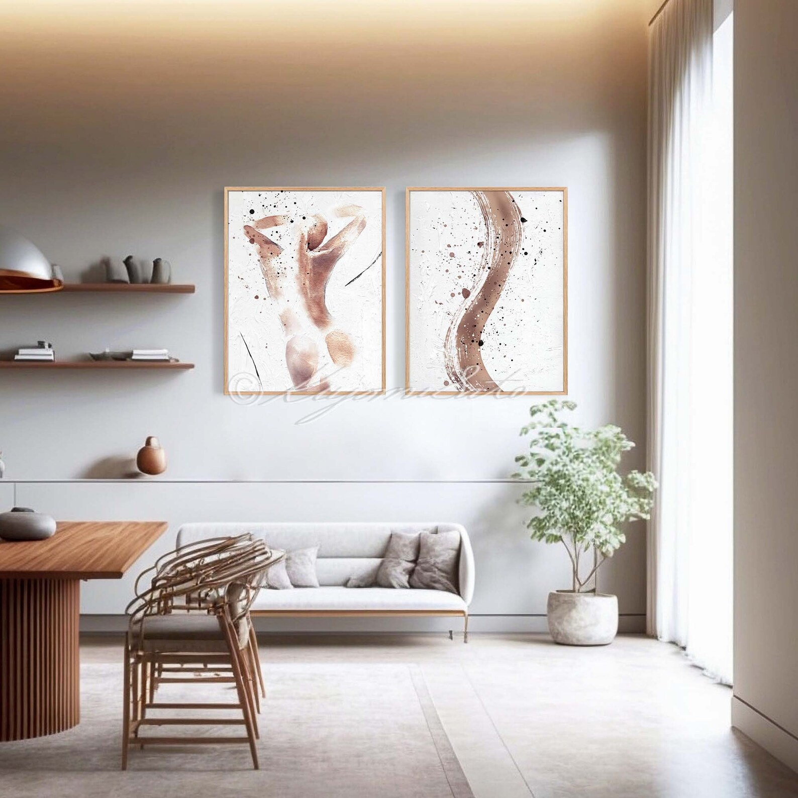 Abstract Human Body Forms Art Set of 2 Art Prints, Human Body Art ...
