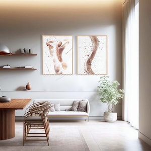 Abstract Human Body Forms Art Set of 2 Art Prints, Human Body Art ...