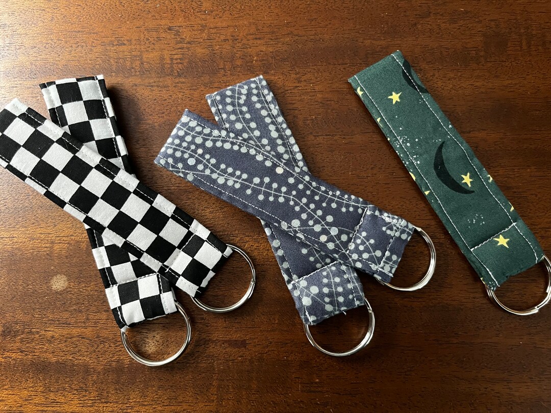Wristlet Key Fob, Checkered Key Fobs, Moon and Stars Key Fob, Polka Dot ...