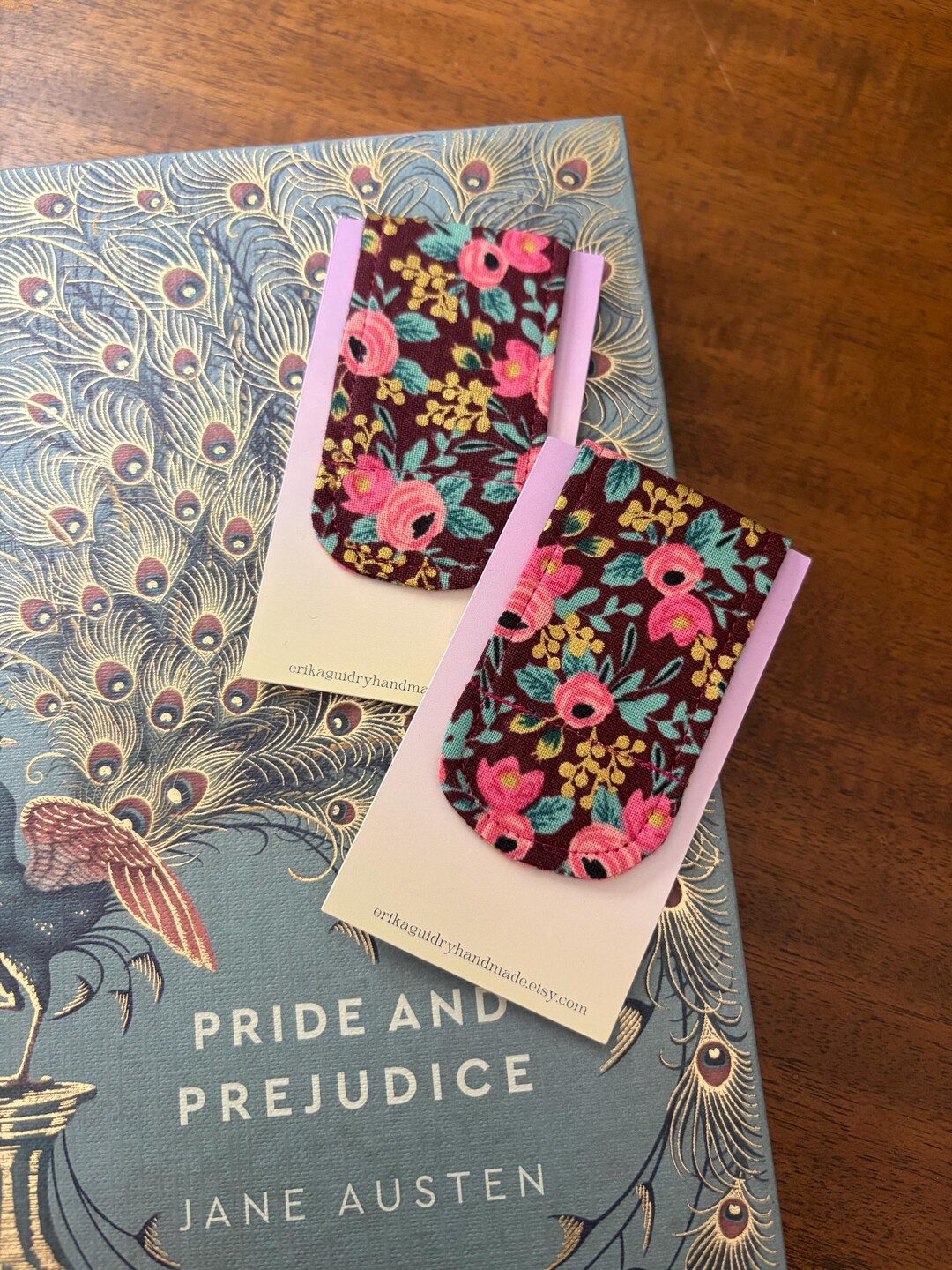 Magnetic Fabric Bookmark, Primavera Maroon, Rifle Paper Co Bookmark ...