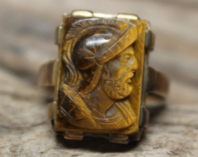 1940's Vintage Mans 10K Ring Solid Gold Centurion Ring - Etsy