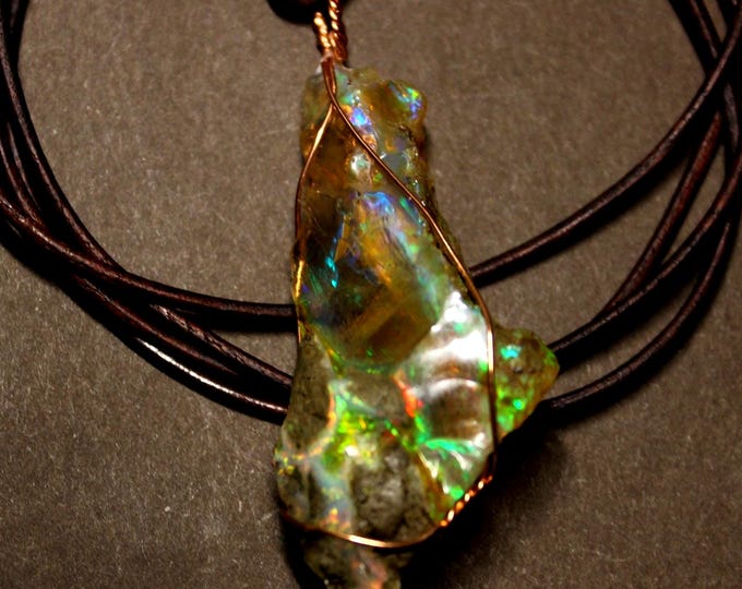 Large Natural Ethiopian Welo Fire Opal 43ct Welo Ethiopia Black Fire ...