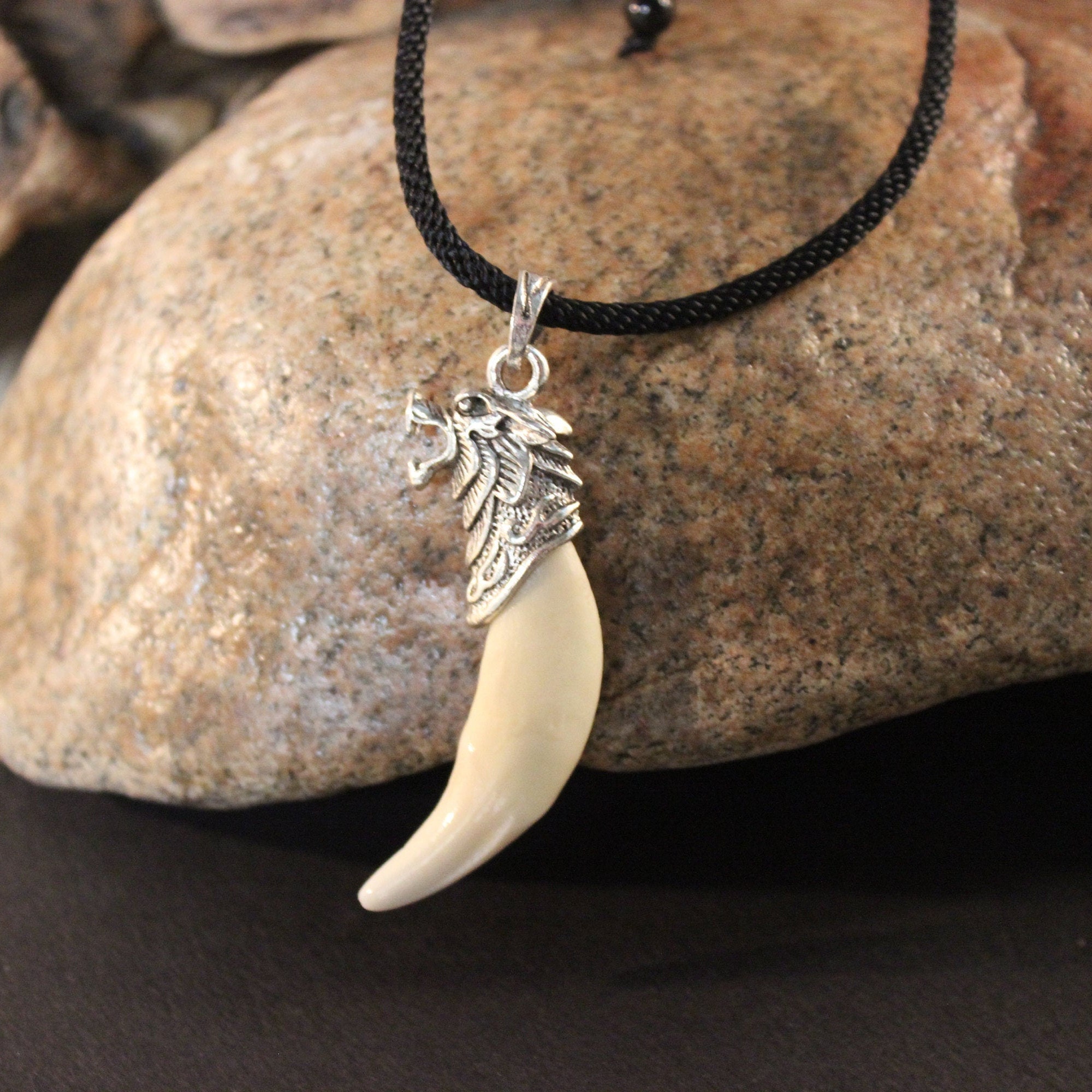 Large Wolf Tooth Necklace Wolf Teeth Necklace Wolf Necklace Wolf Tooth ...