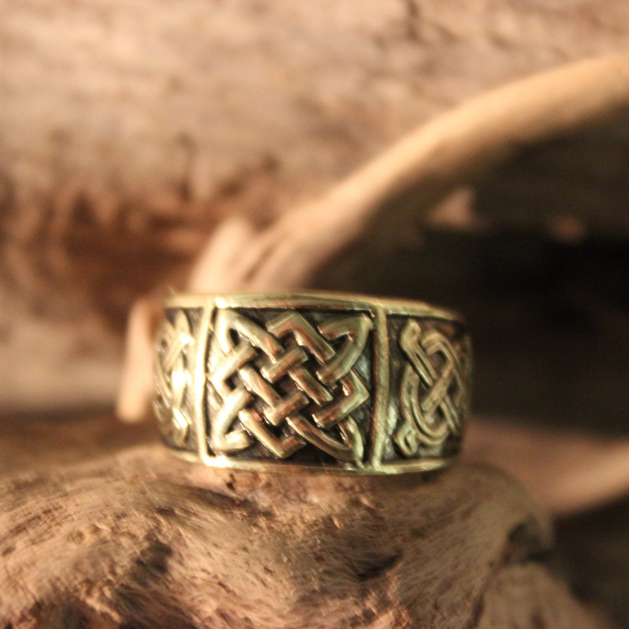 Mens Viking Ring Bronze Viking Band Ring Norse Ring Celtic Ring 8.5 ...