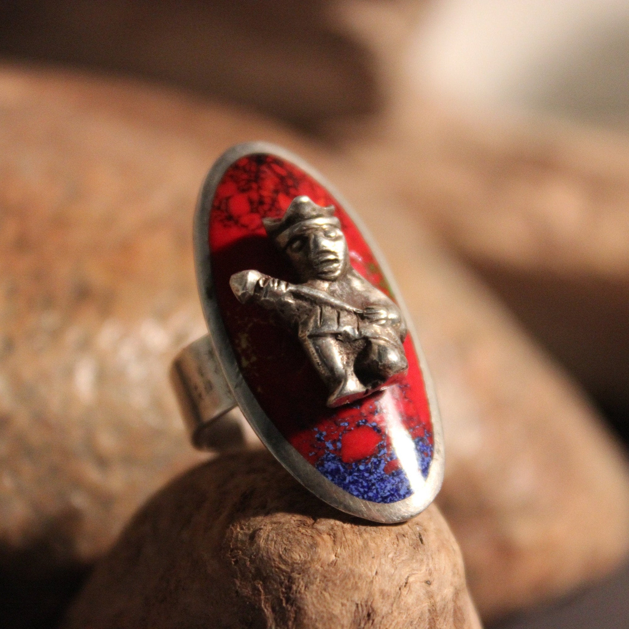 Rare Vintage 1970's Peruvian Sterling Silver Ring Size 9 Adjustable ...