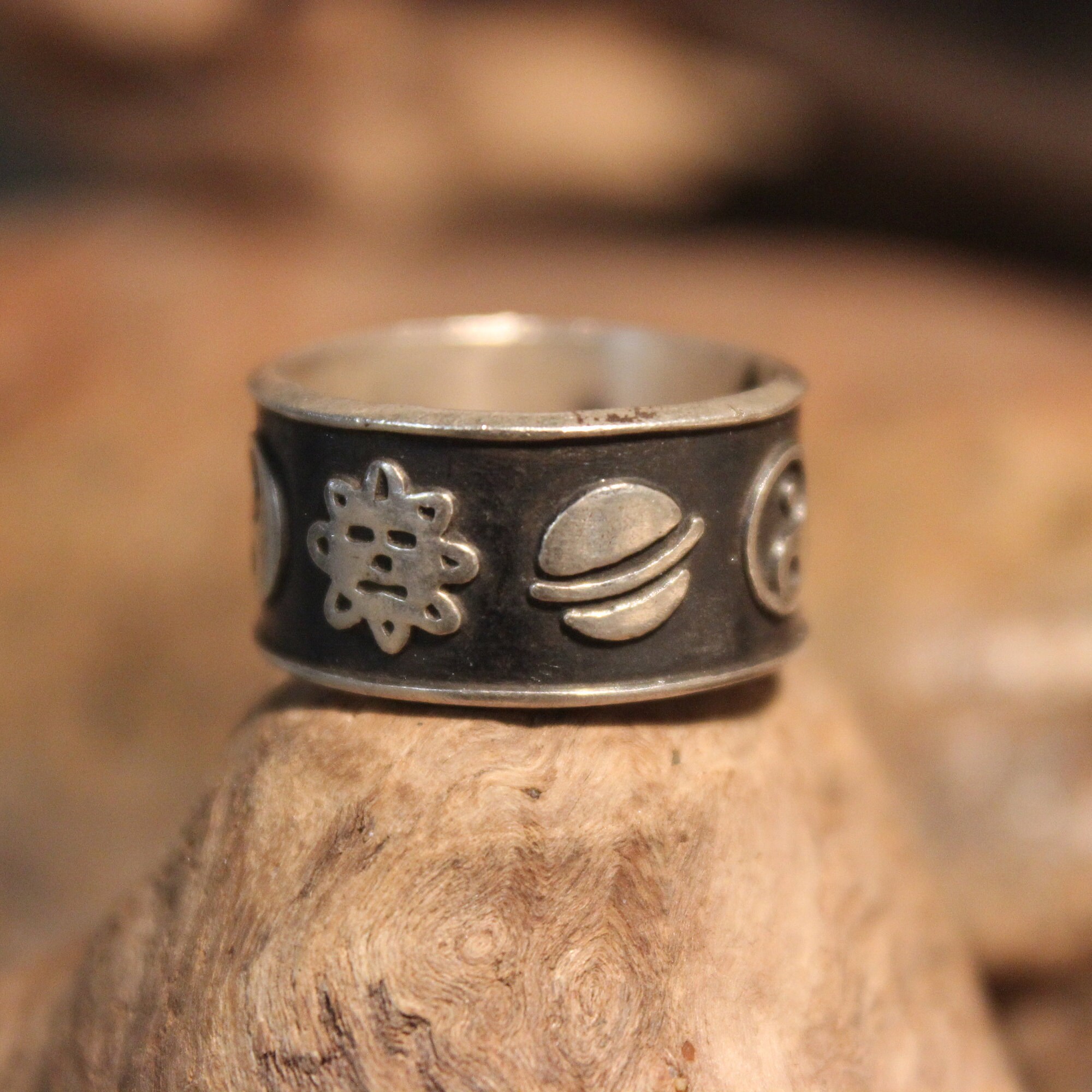 Sterling Mexico Man Ring Yin Yang Ring 8 Grams Size 9 Silver Friendship ...