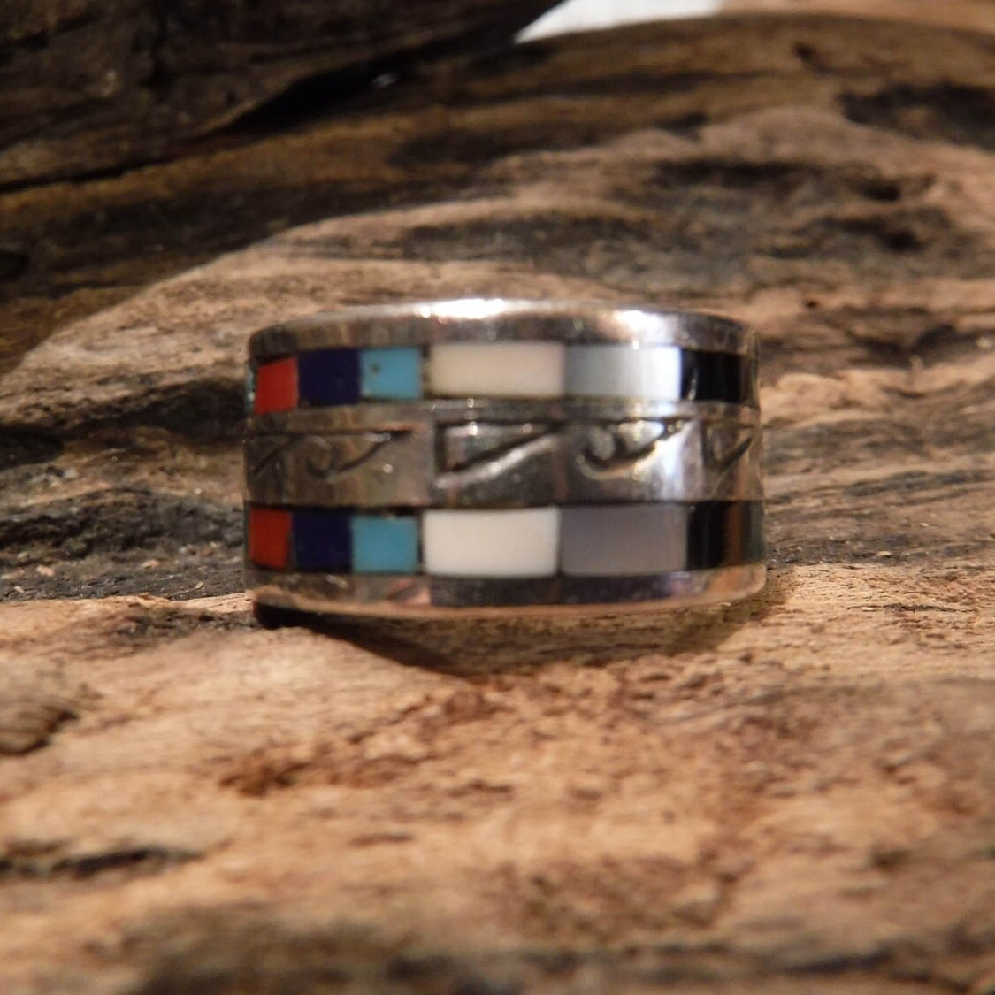 Vintage Mens Ring Zuni Native American Sterling Silver Size 9 Heavy 9.1 ...