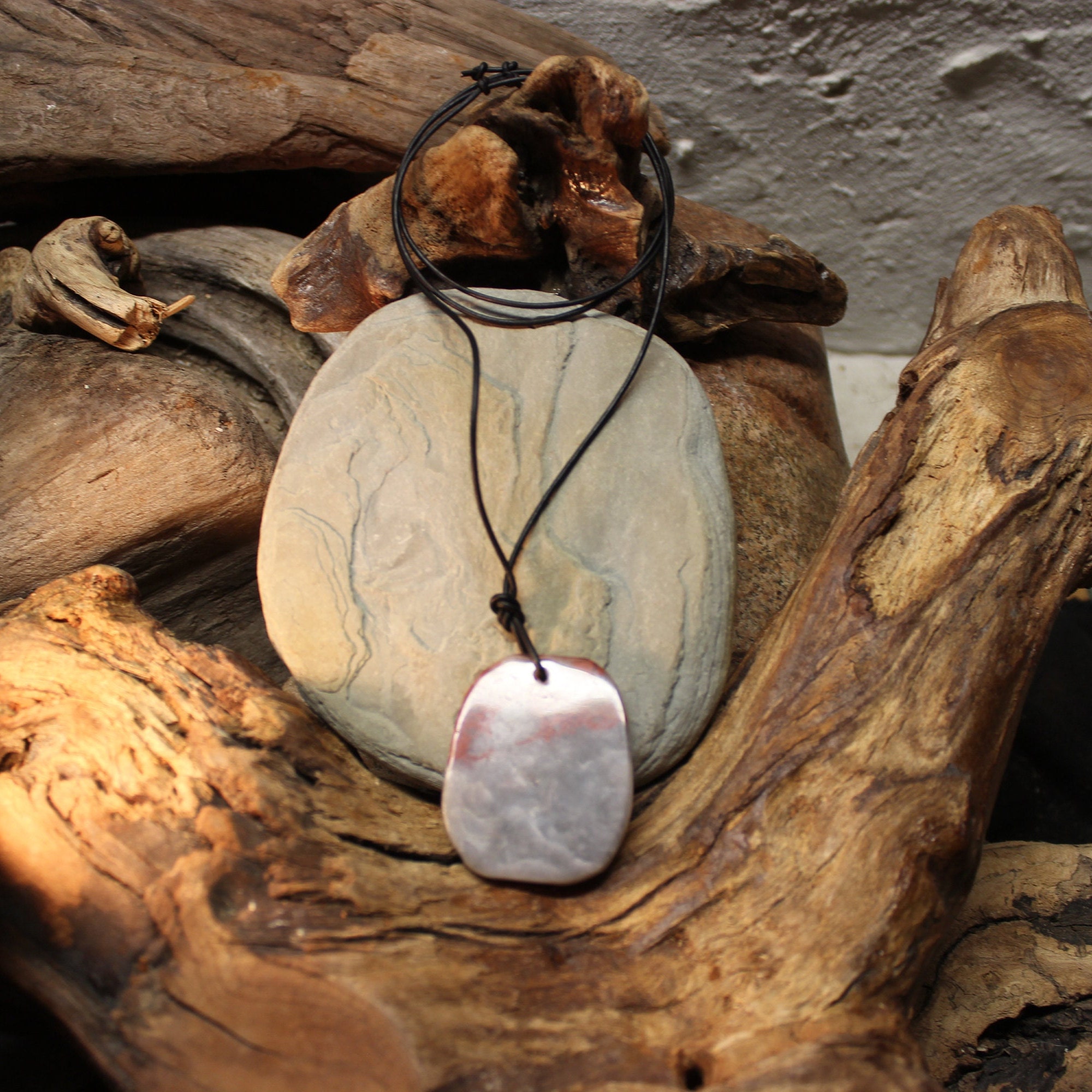 Hand Carved Pendant Necklace Large Natural Stone Pendant Jasper Pendant ...