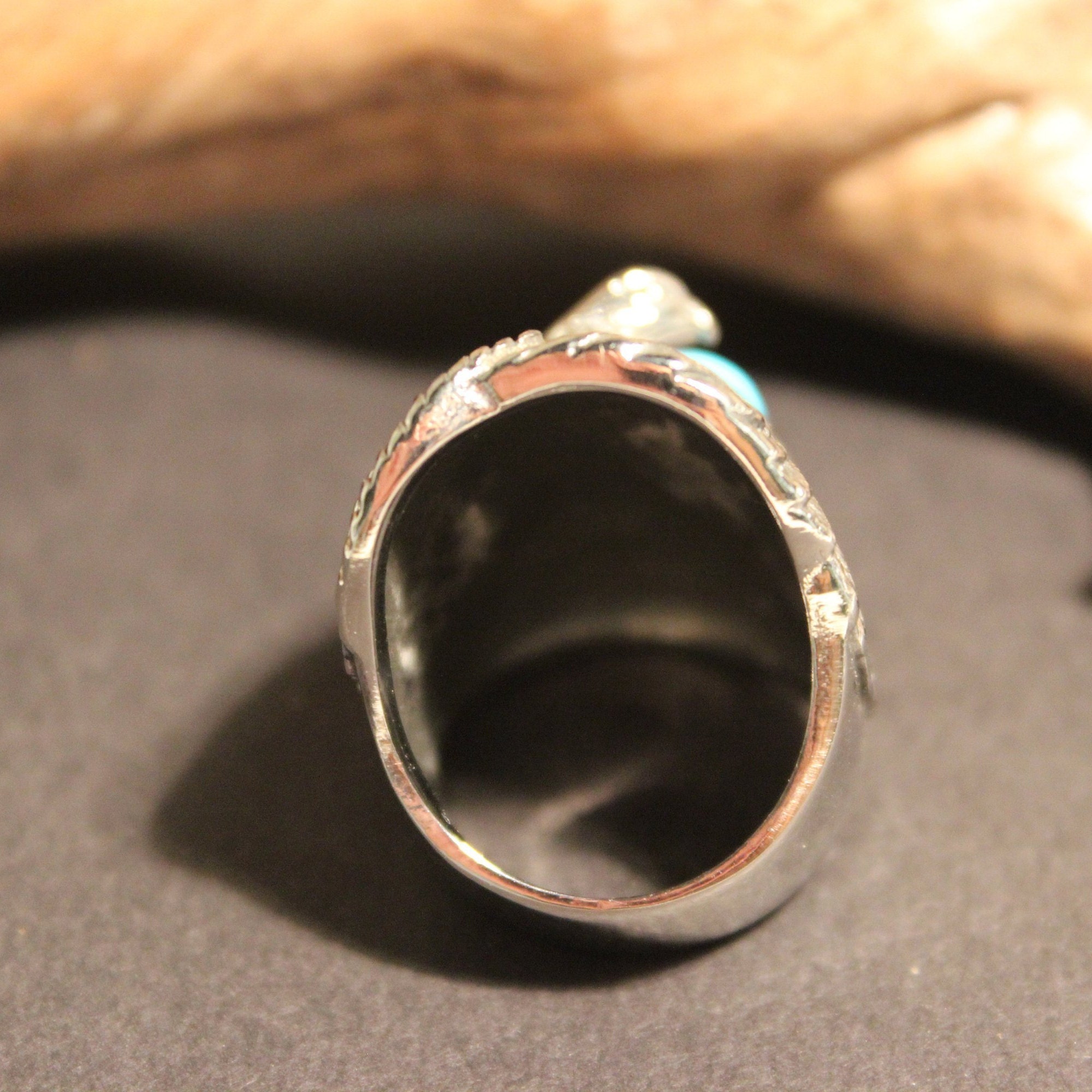 Large MensTurquoise Eagle Ring Size 9 Oden Viking Ring 24.7 Grams Mens ...