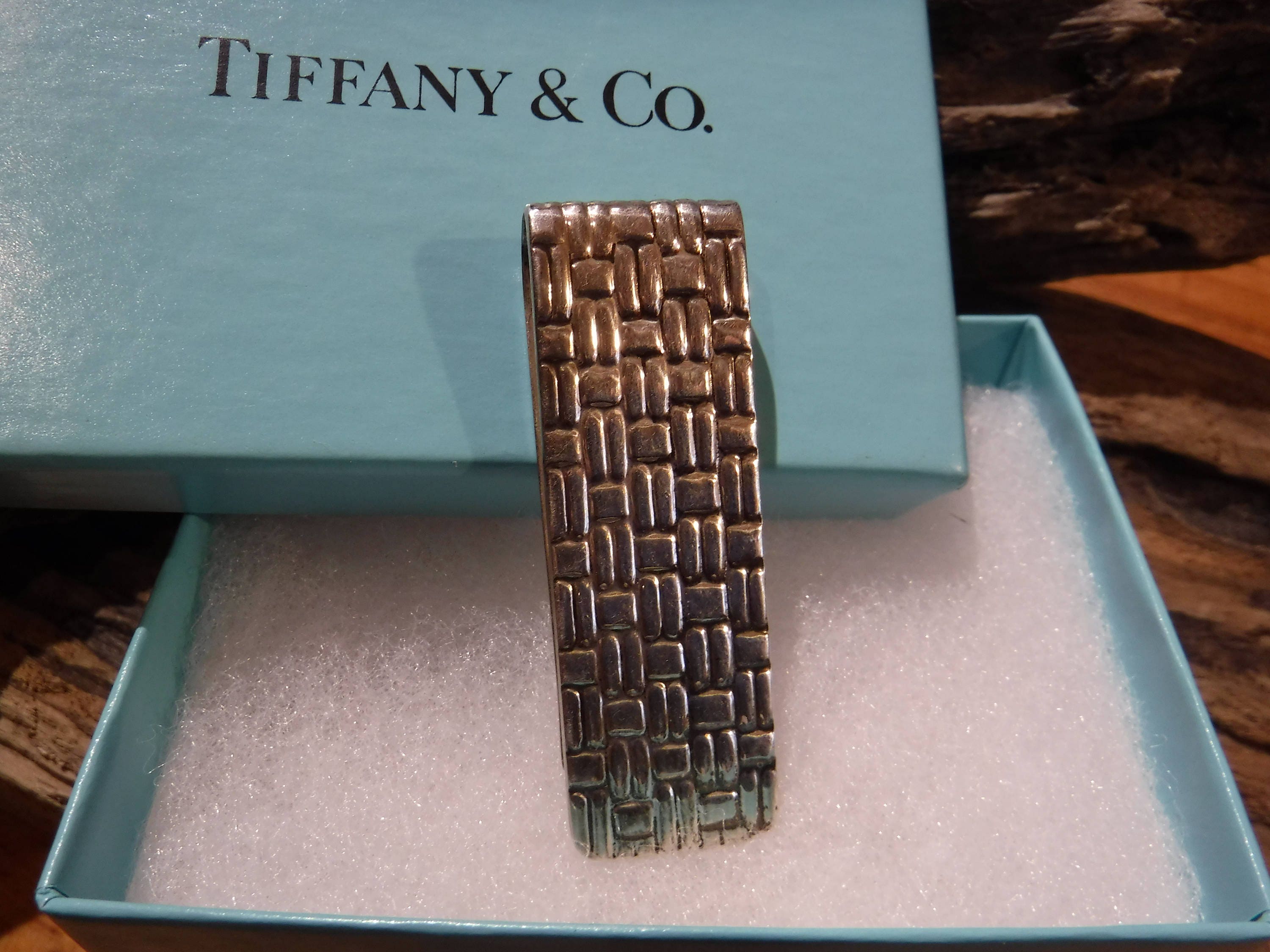 Authentic Vintage Tiffany & Co Weave Pattern Sterling Silver Money Clip ...