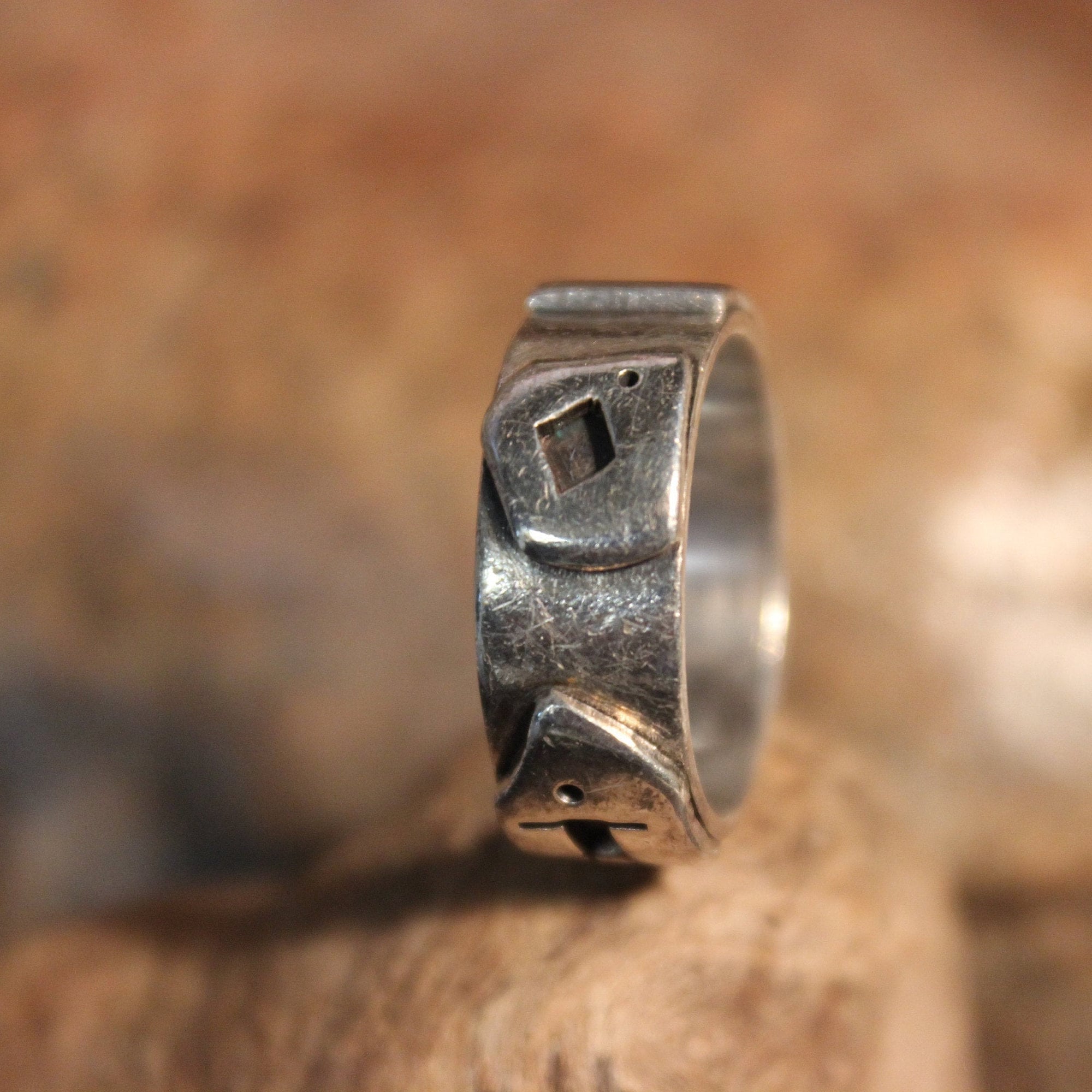 Vintage Storyteller Ring Size 7.5 Mexico Mens Silver Rings Sterling ...