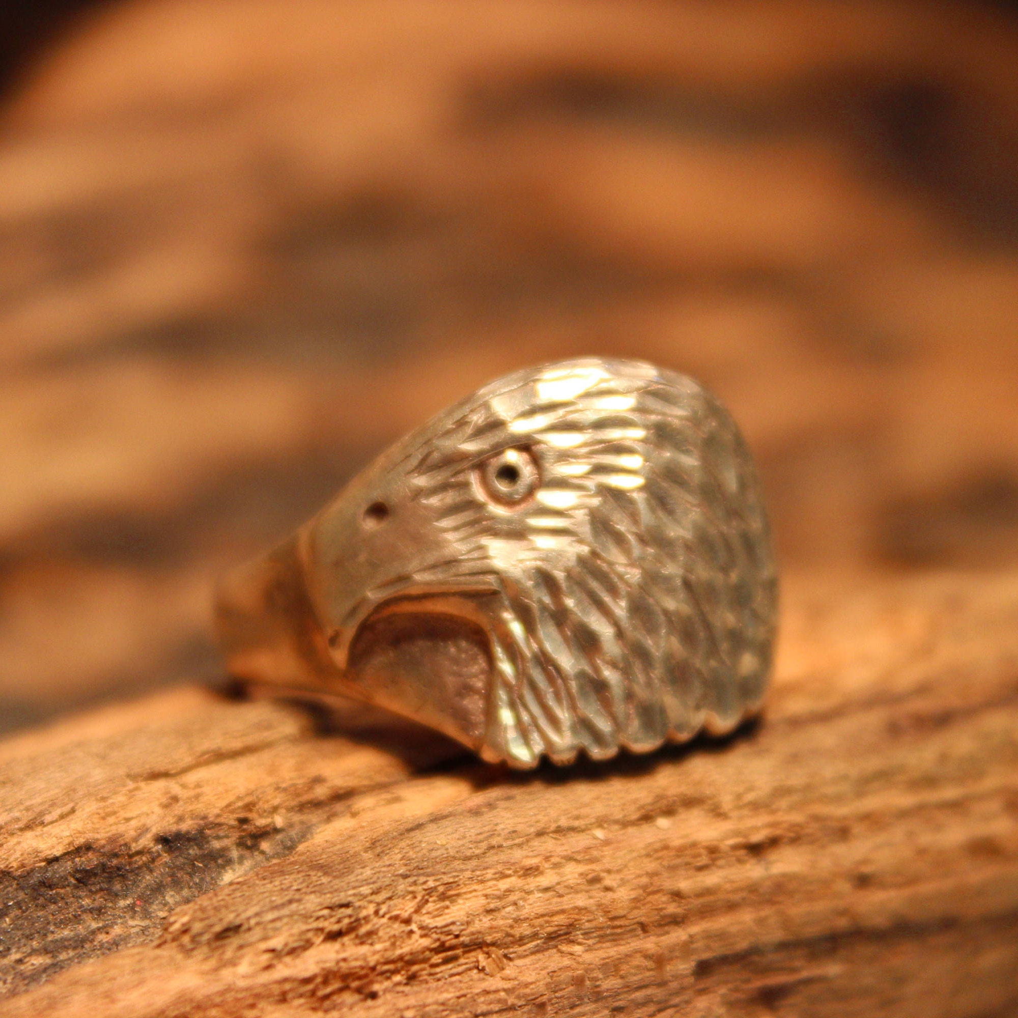 Vintage Mens Silver Eagle Ring Native American Size 13 Mens Eagle Head ...