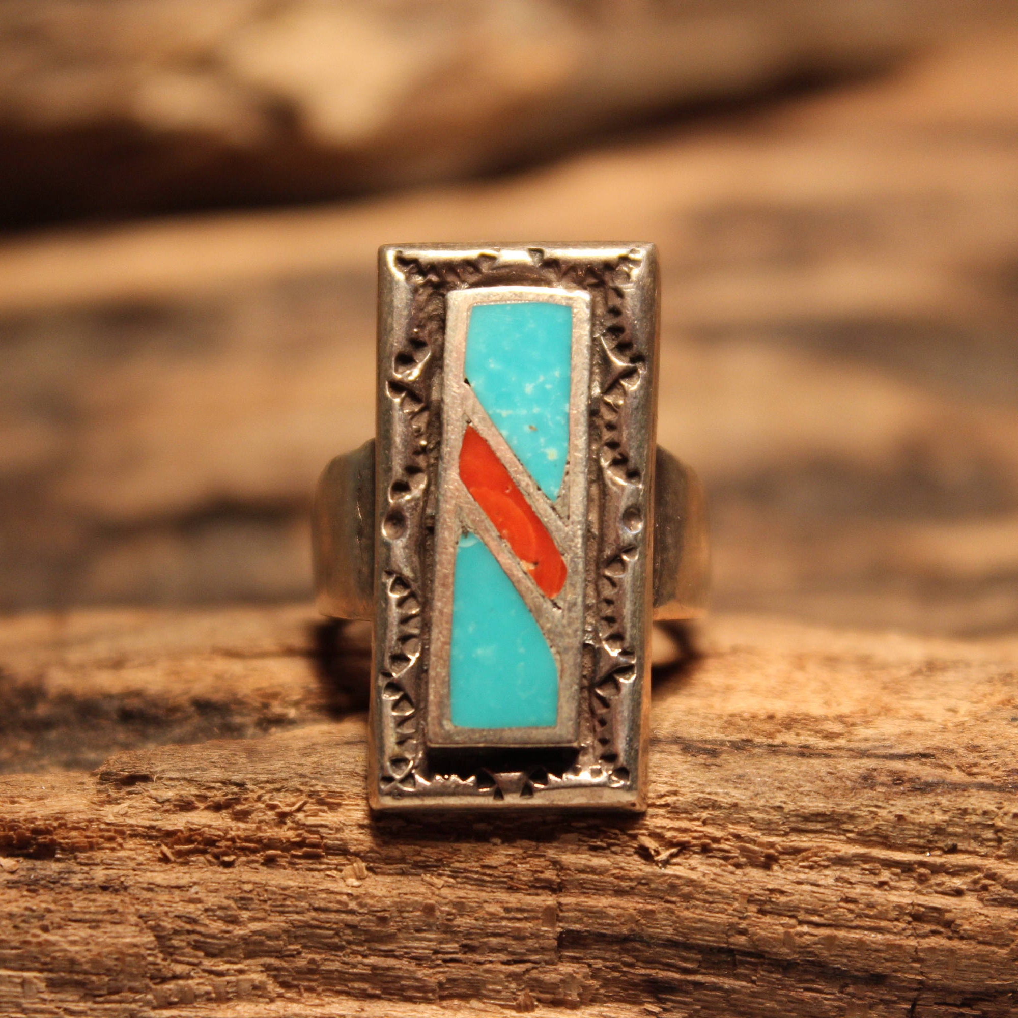 Vintage Large Sterling Silver Ring Navajo Native American 10 grams Size ...