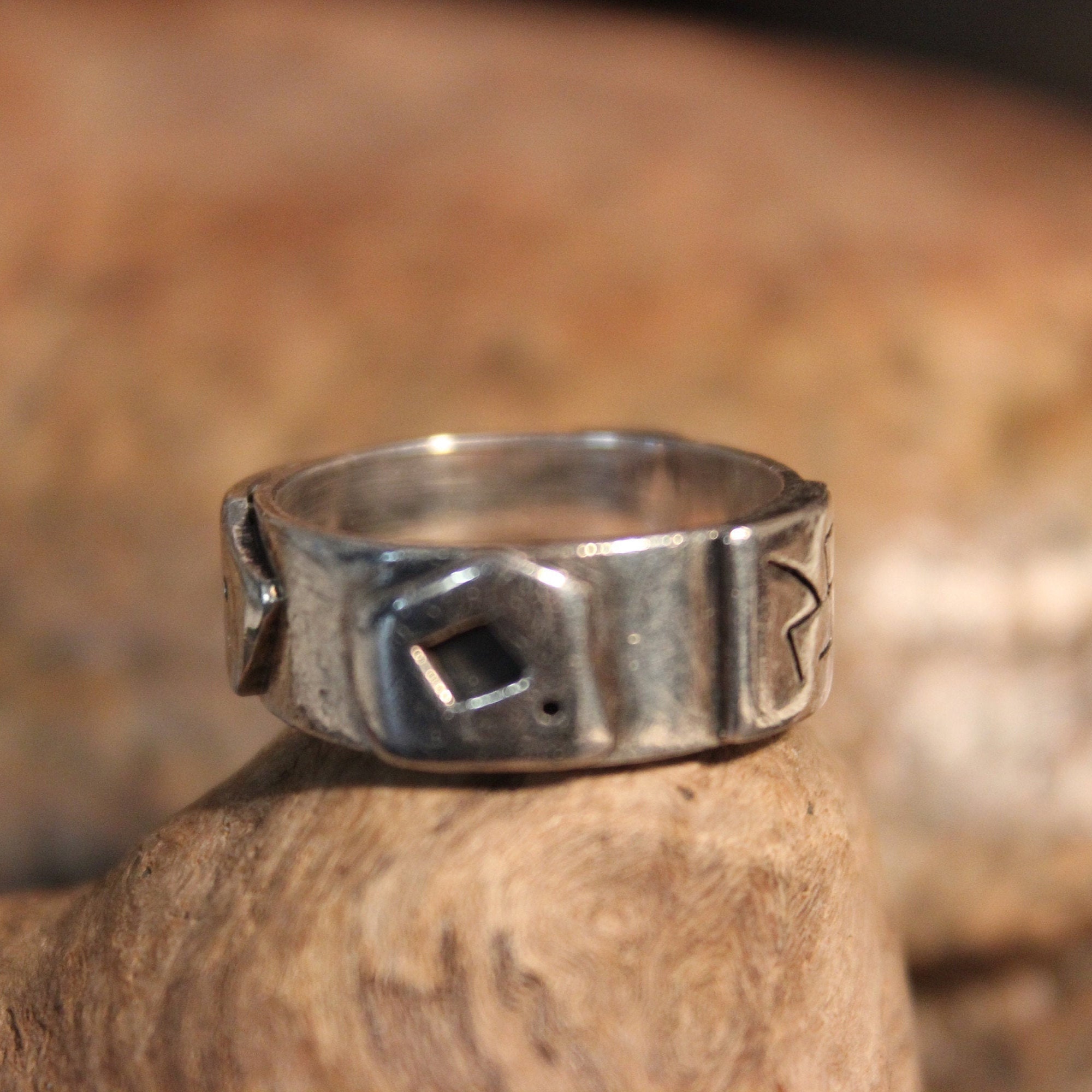 Vintage Storyteller Ring Size 7.5 Mexico Mens Silver Rings Sterling ...