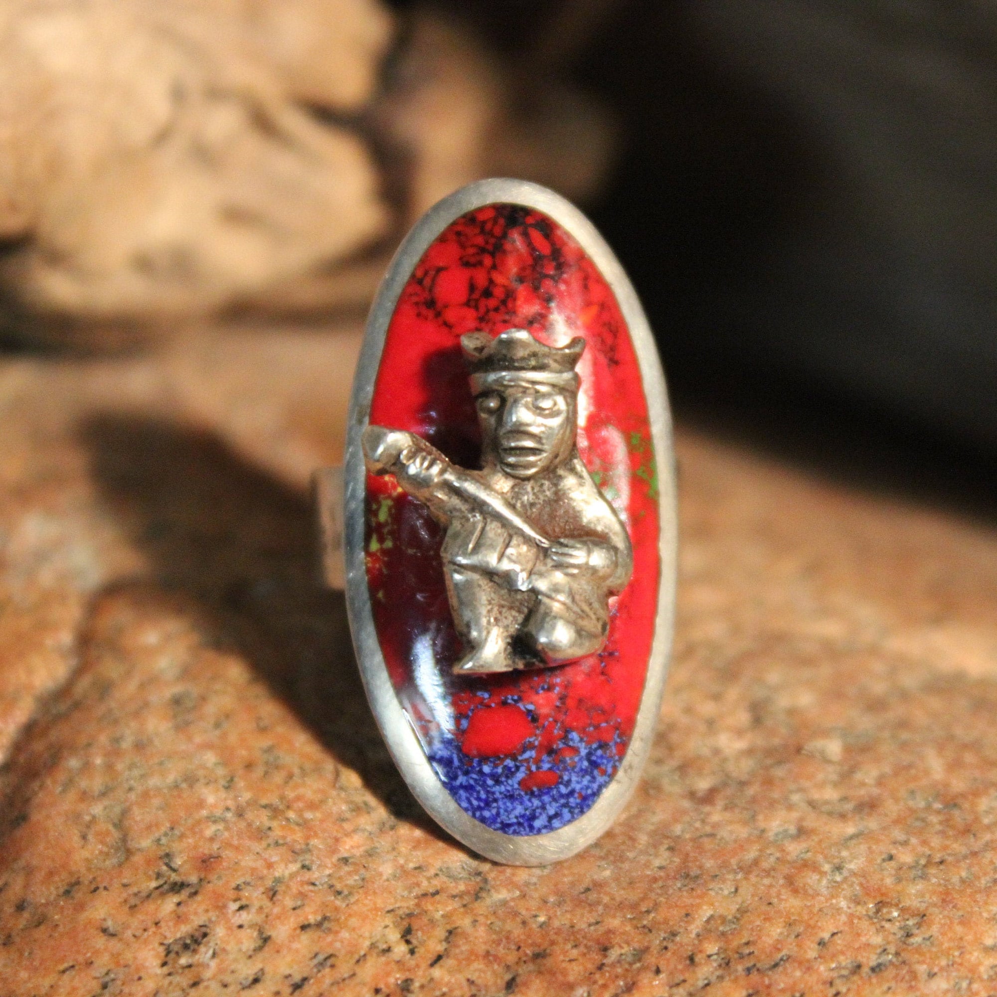 Rare Vintage 1970's Peruvian Sterling Silver Ring Size 9 Adjustable ...