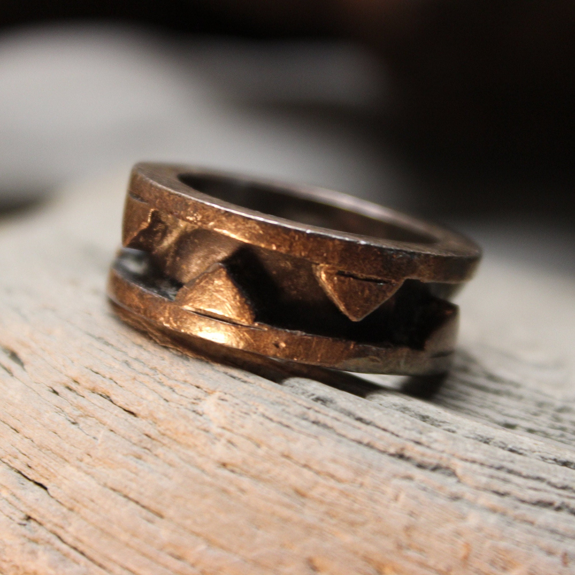 1980s Vintage Large Man Viking Ring Solid Sterling Silver Band Norse ...