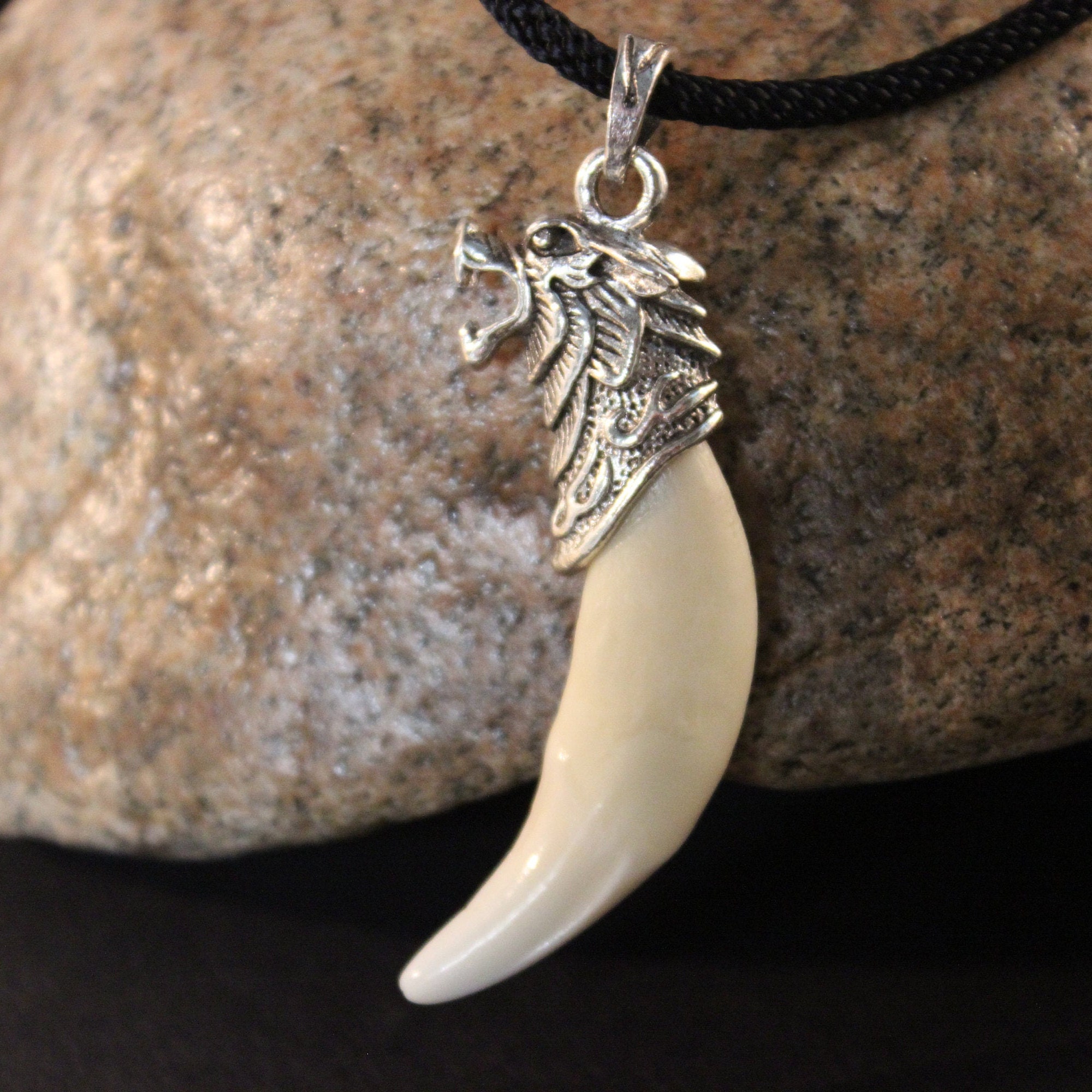 Large Wolf Tooth Necklace Wolf Teeth Necklace Wolf Necklace Wolf Tooth ...