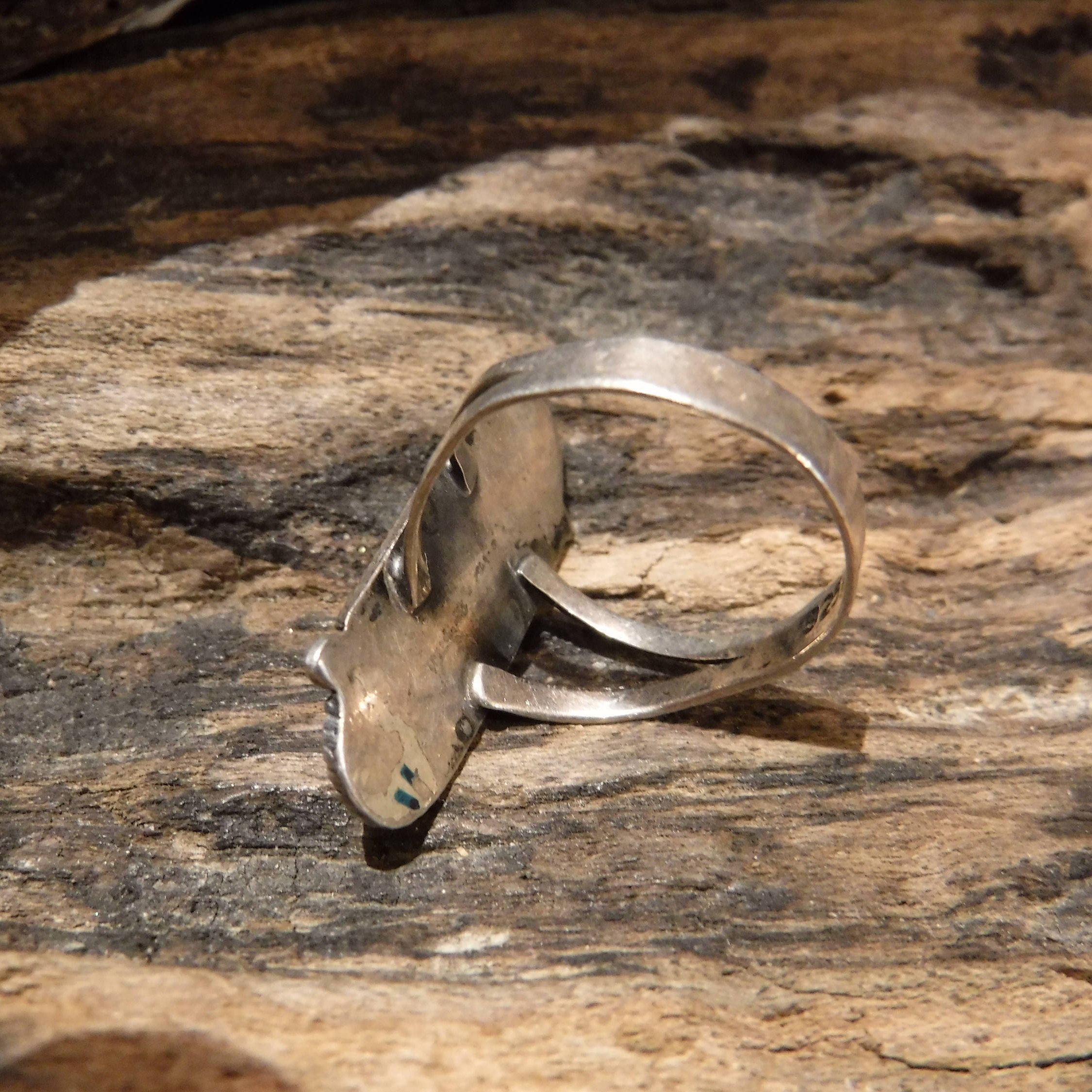 Sterling Mexico Eagle 3 Abalone Ring Signed ARD Modernist Ring 2.4 ...