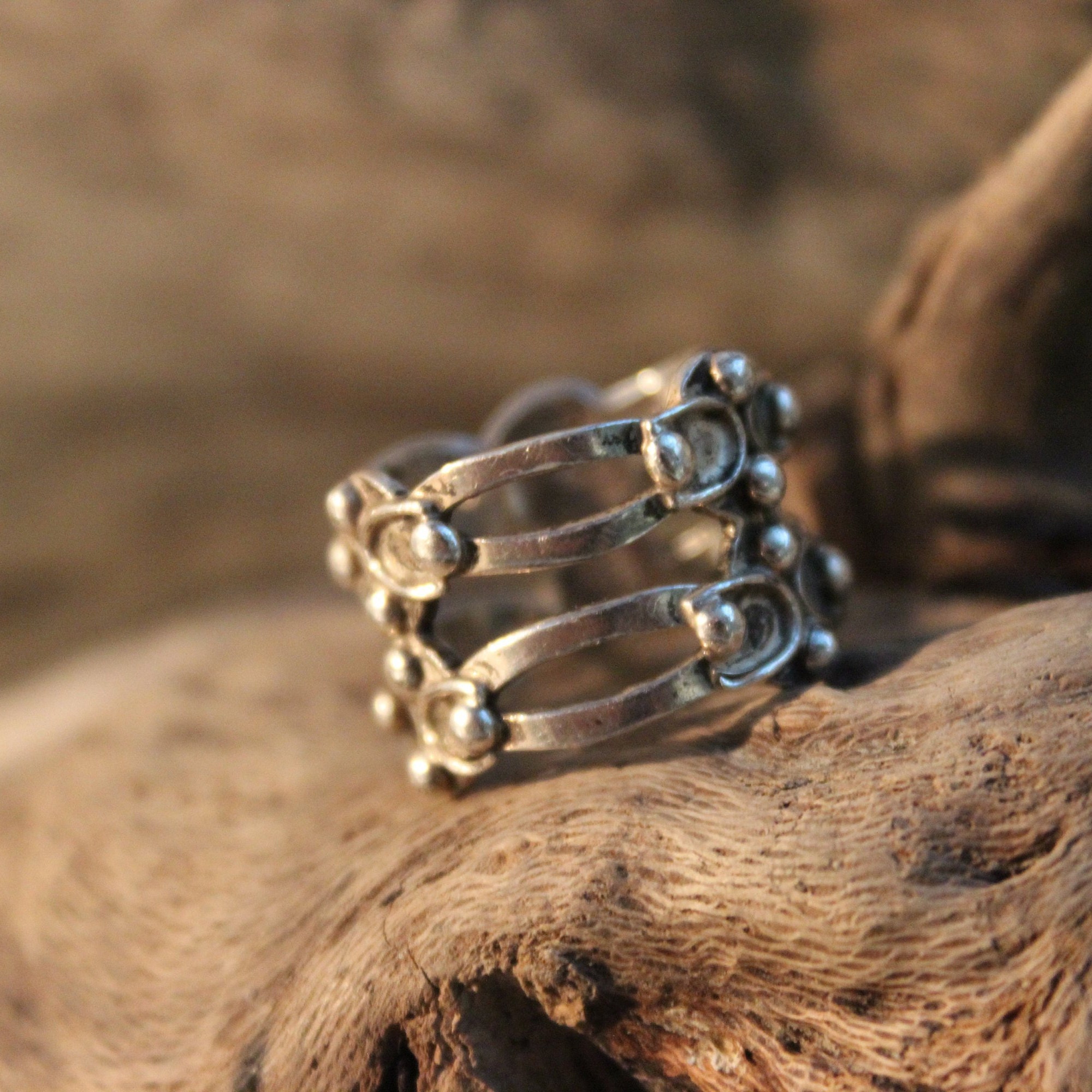 Sterling Mexico Eagle 3 Silver Ring Signed RJP Modernist Ring 5.3 Grams ...