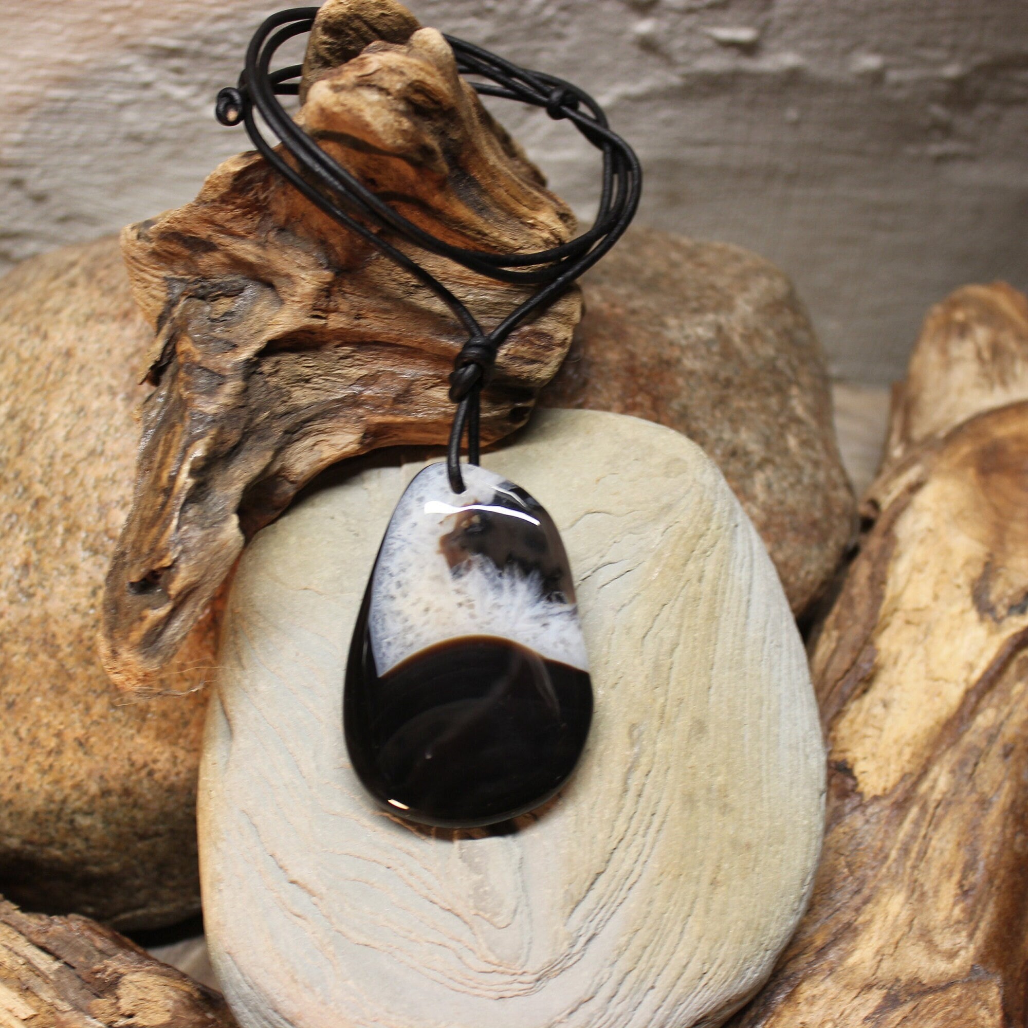 Hand Carved Crystal Pendant Necklace Large Natural Stone Pendant ...