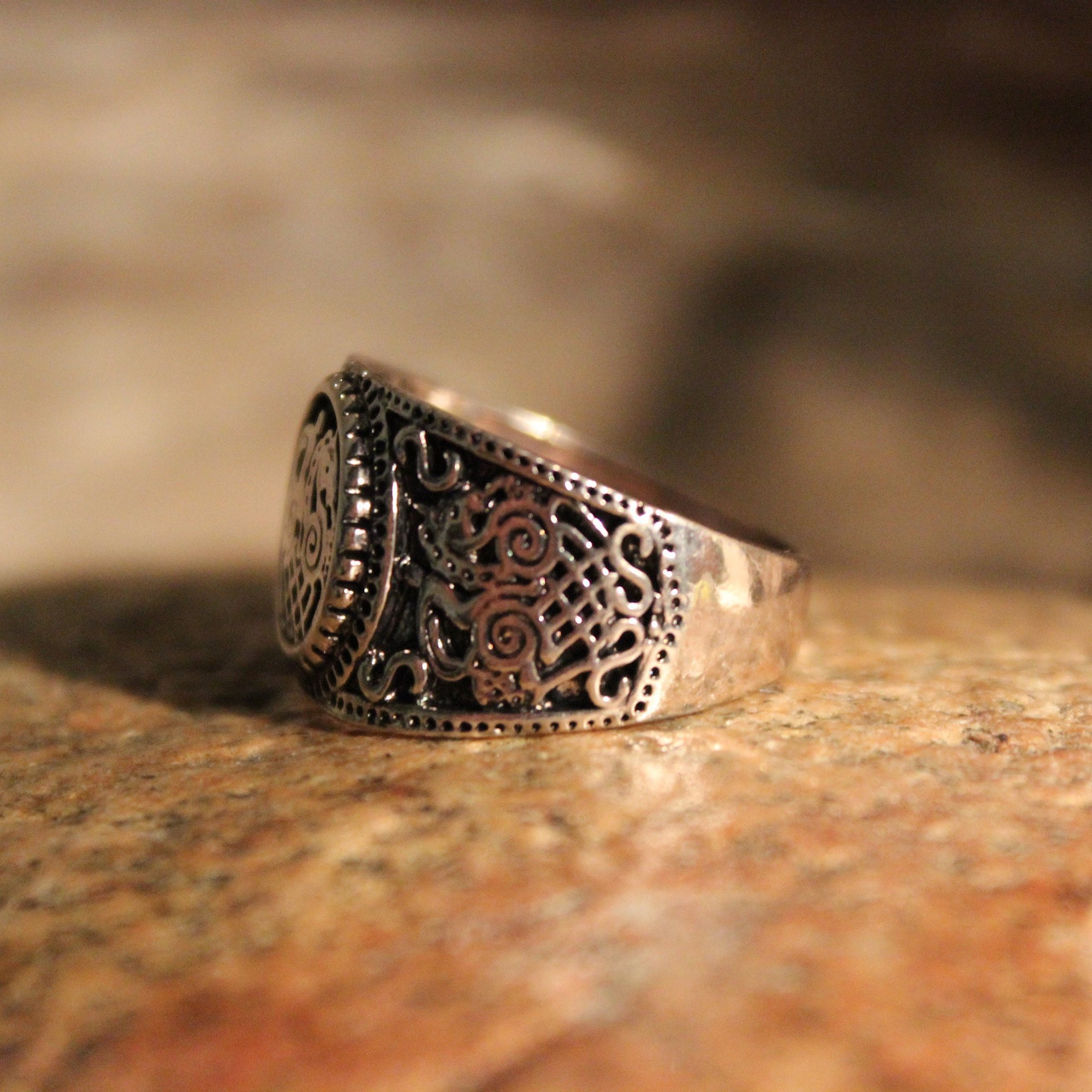 Norse Viking Warrior Ring Vikinger Celtic Ring Size 9 Odin's Valknut ...