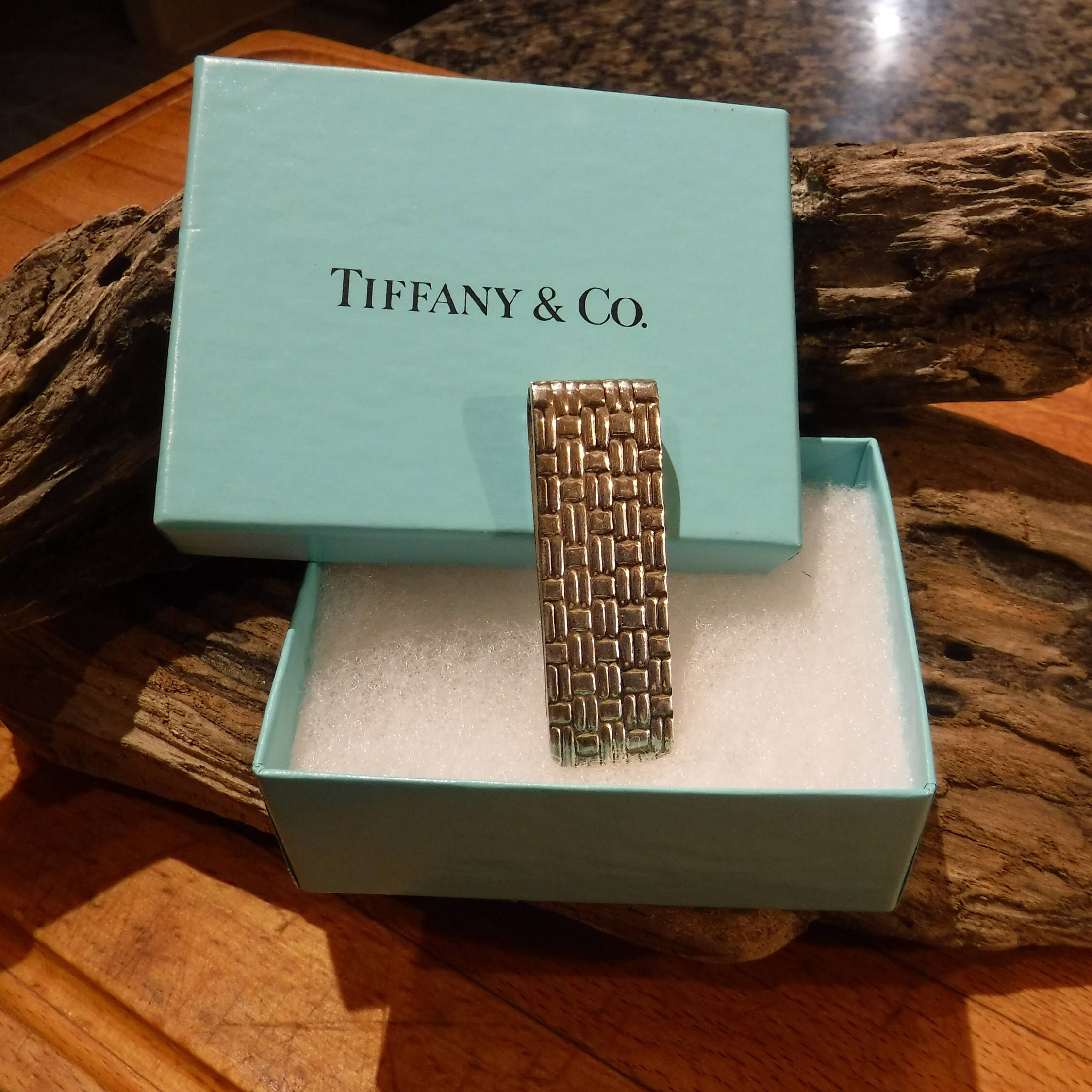 Authentic Vintage Tiffany & Co Weave Pattern Sterling Silver Money Clip ...
