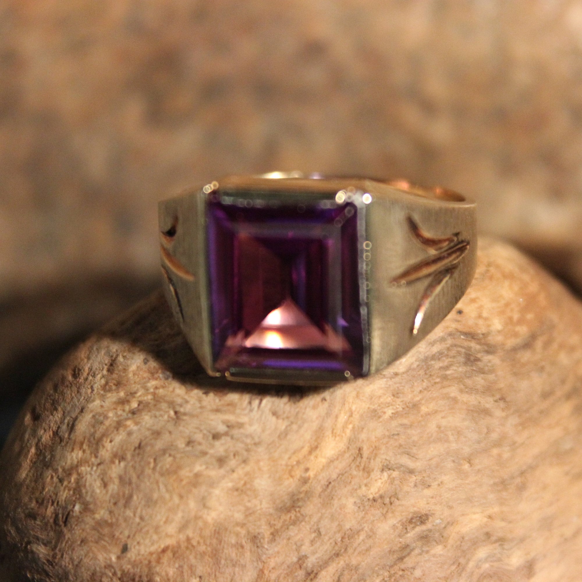 Rare Mens Large Alexandrite Ring 10K Solid Gold Mens Ring 5.2 Grams ...