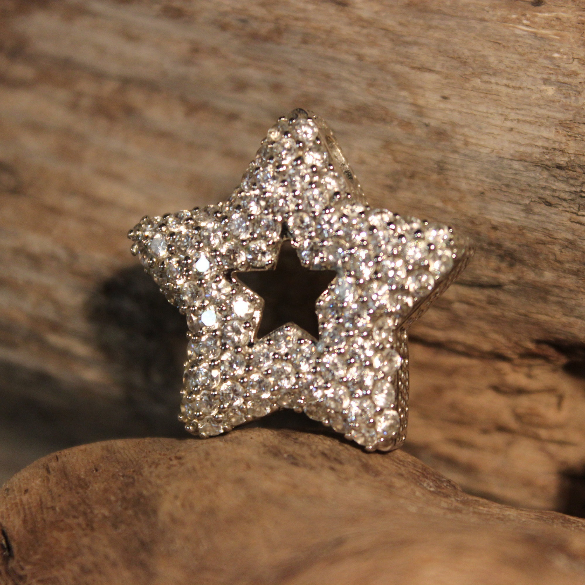 Vintage Large Sterling Silver Star Pendant Crystal Star Pendant 9.4 ...