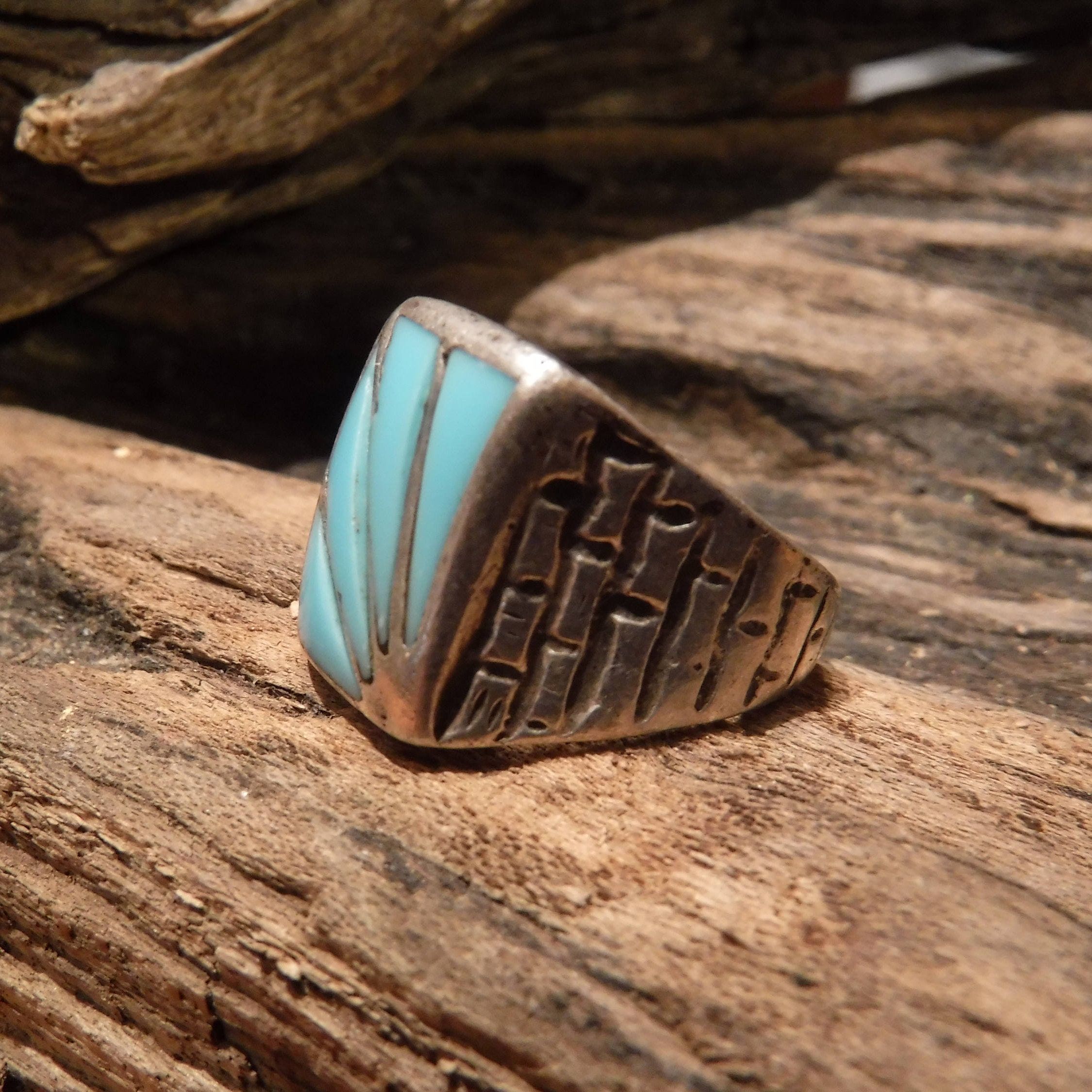 Vintage Navajo Mens Ring Makers Mark Sterling Silver 6.2 Grams Size 9 ...