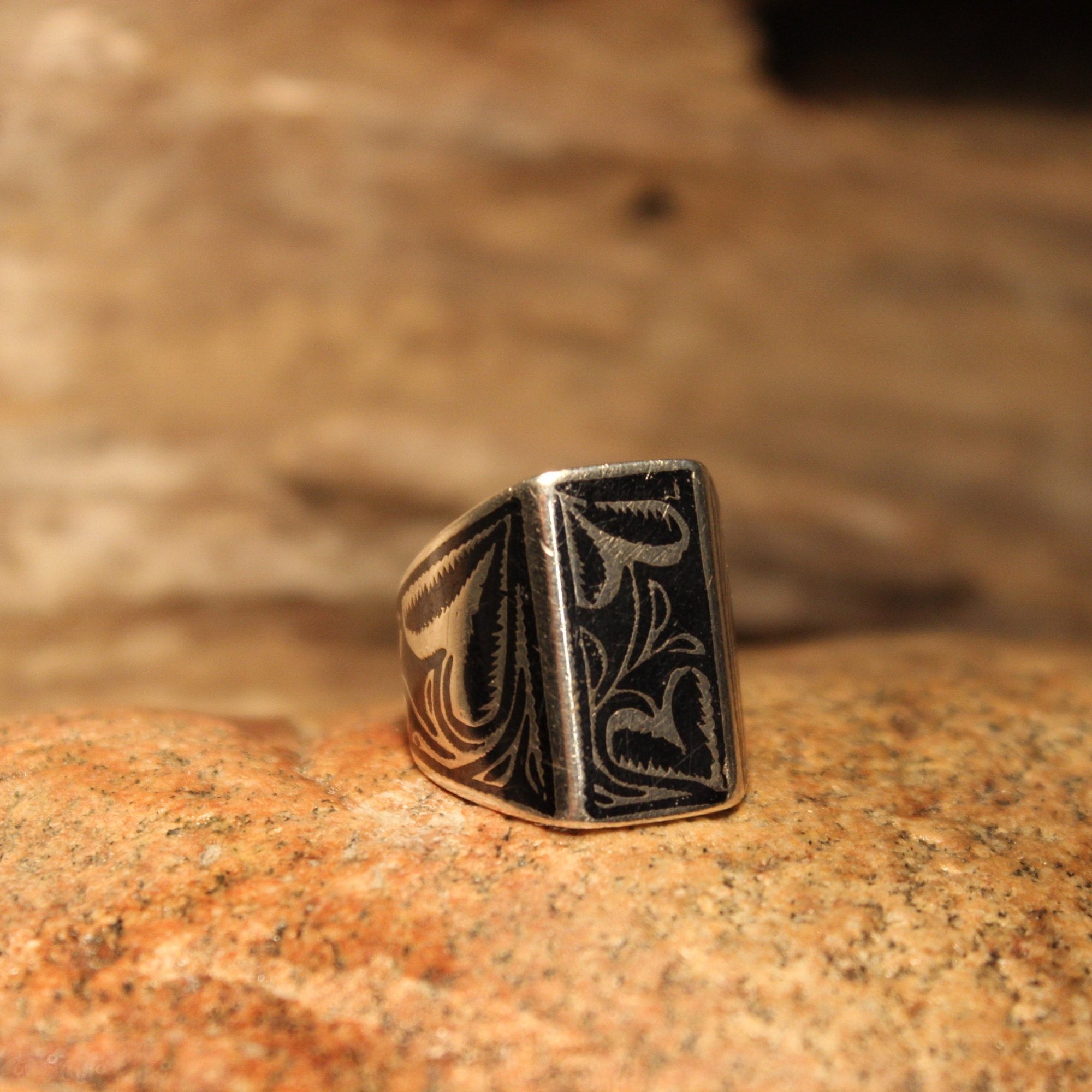 Large Mens Sterling Silver Heart Ring Size 9 Vintage Heart Ring 7.2 ...