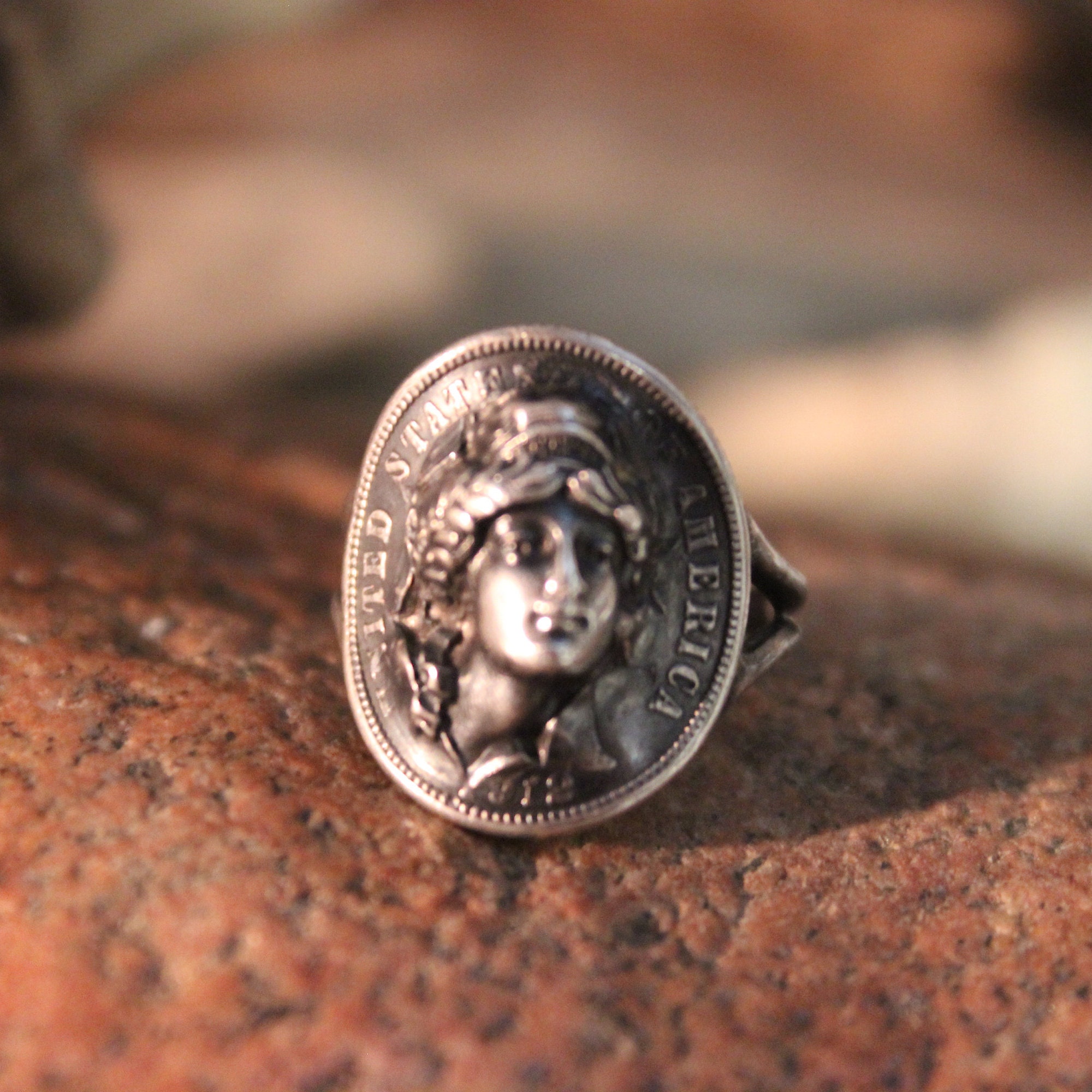 Vintage Sterling Silver Coin Ring Size 4 Vintage Silver American Coin ...