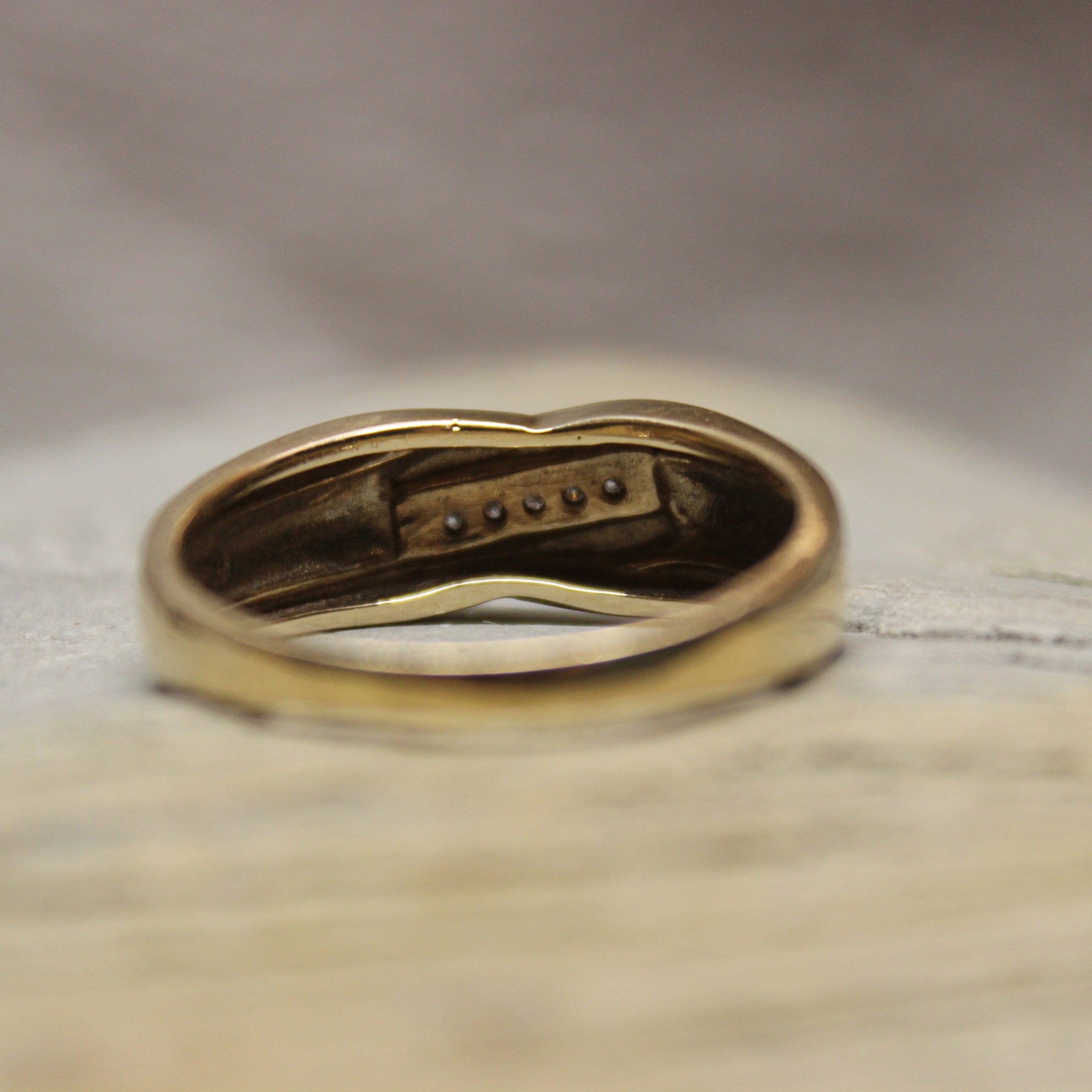 1980's Vintage Mens Vintage Diamond Ring 10K Yellow Gold Ring 5 ... 1980's Vintage Mens Vintage Diamond Ring 10K Yellow Gold Ring 5 ...