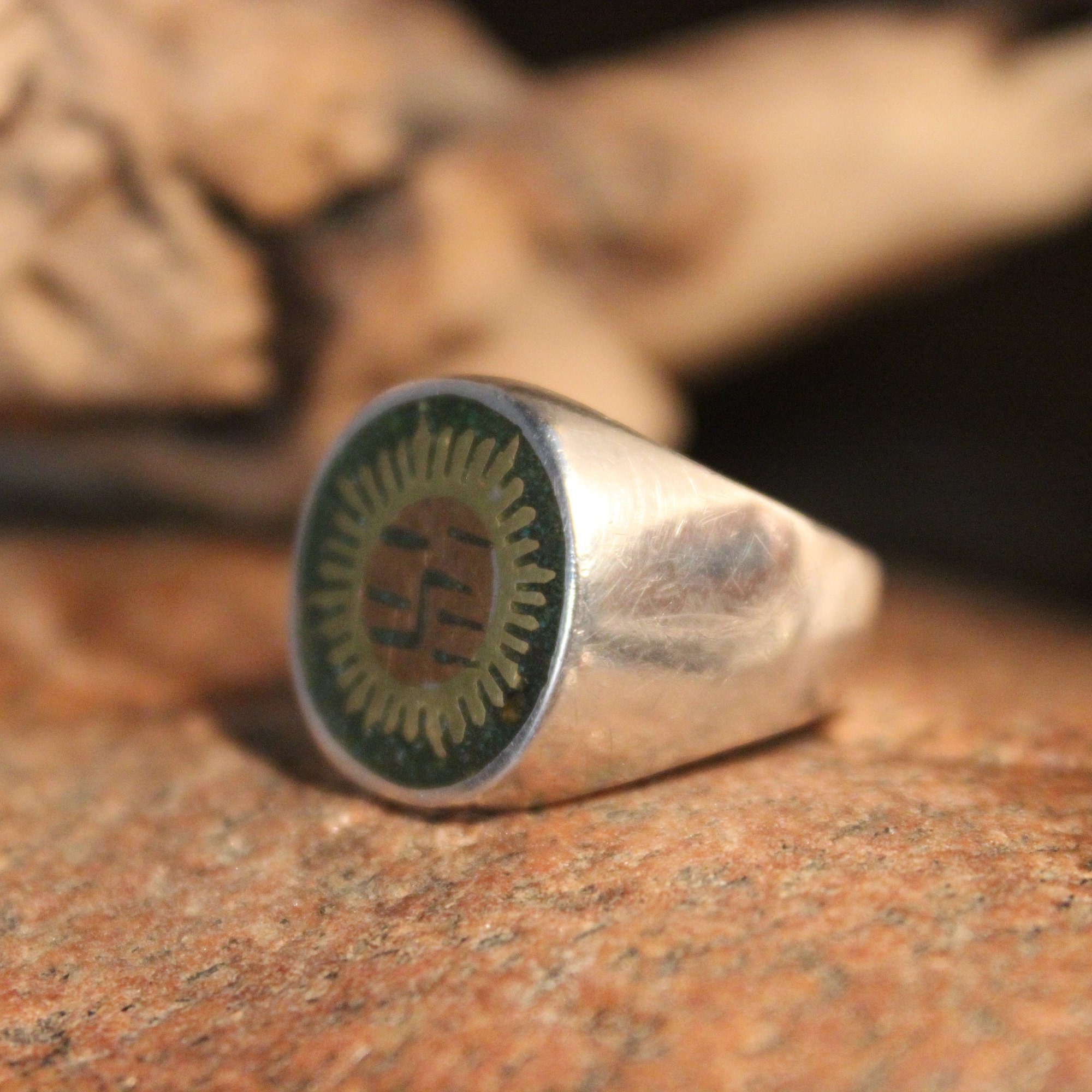 Mens Sterling Silver Sun Ring Mexican Silver Sun Ring 8.3 Grams Size 8. ...