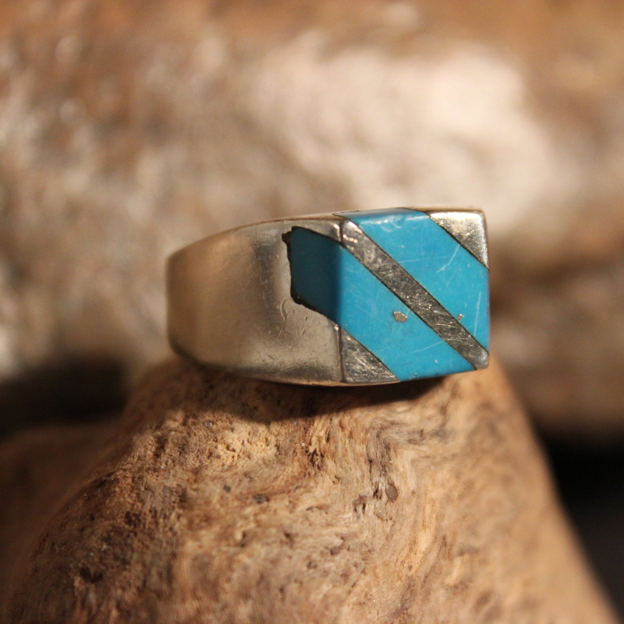Vintage Silver Ring MensTurquoise Rings 12 Grams Size 8.5 Vintage ...