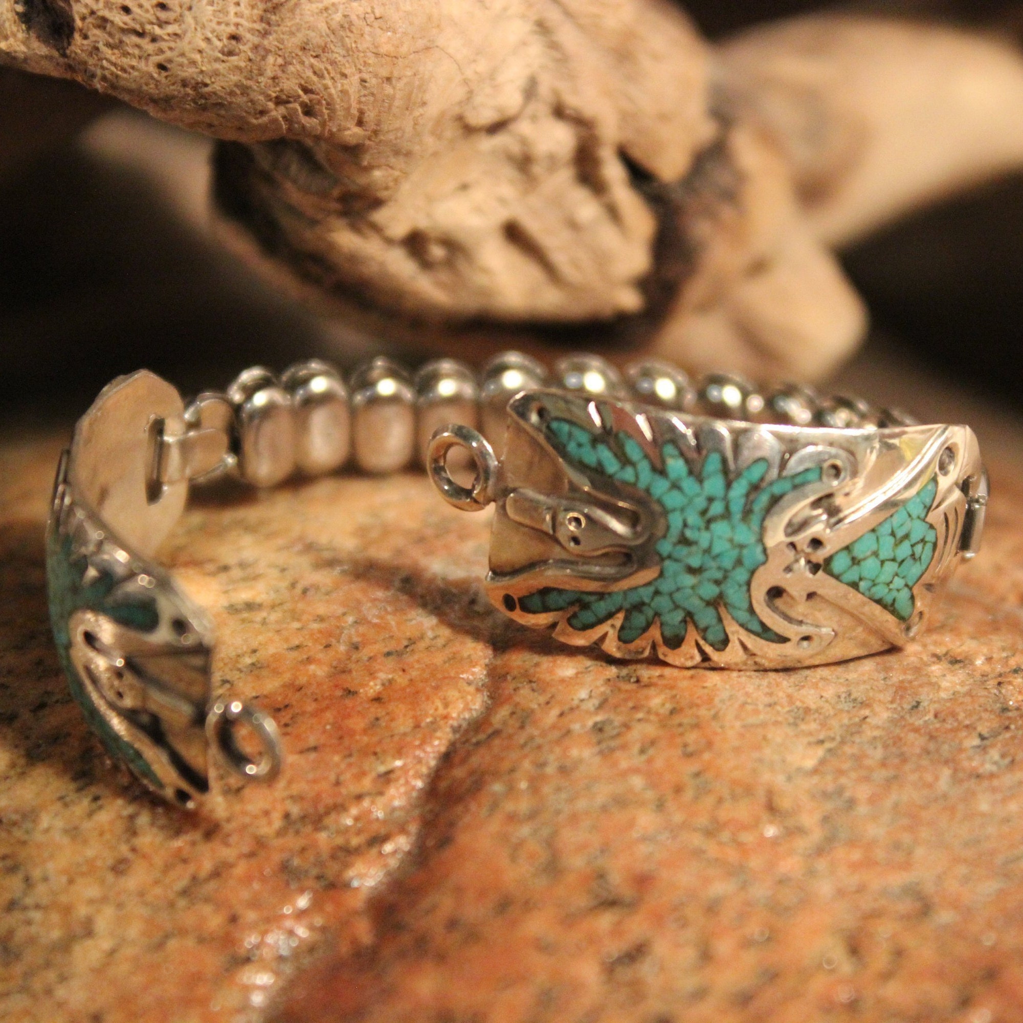 Native American Watch Tips Navajo Vintage Sterling Silver Peyote Bird ...
