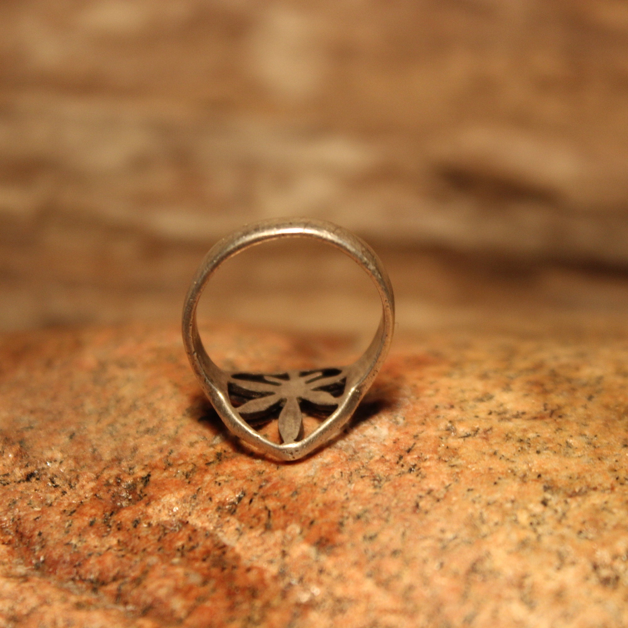 Vintage Sterling Silver Marijuana leaf Ring Sterling Silver Weed Ring 3 ...