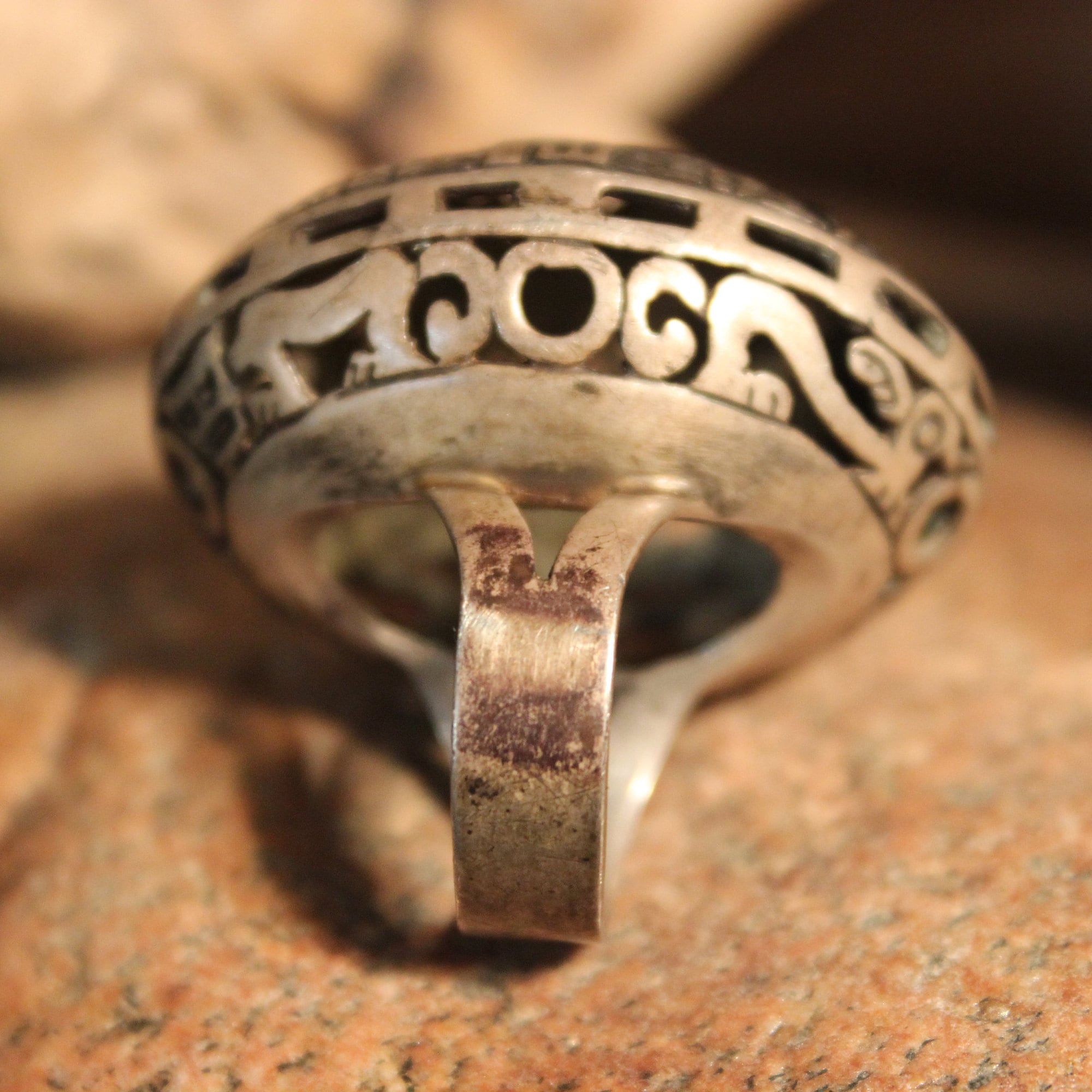 Rare Vintage Arte Orfebre 1950 Peruvian Ring Inca Sterling Silver Dome ...