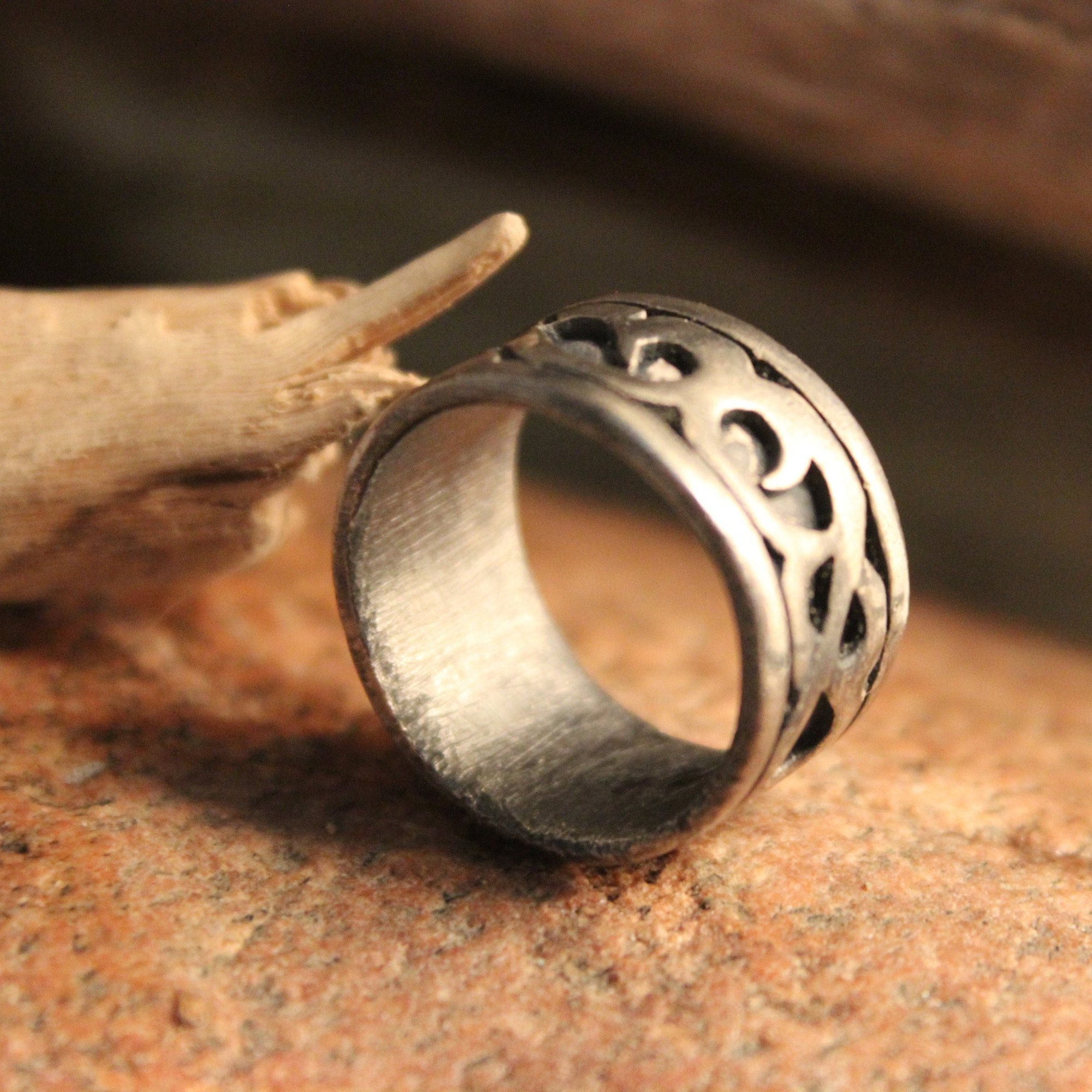 Mens Viking Ring Sterling Viking Band Ring Norse Ring Celtic Ring 9.9 ...